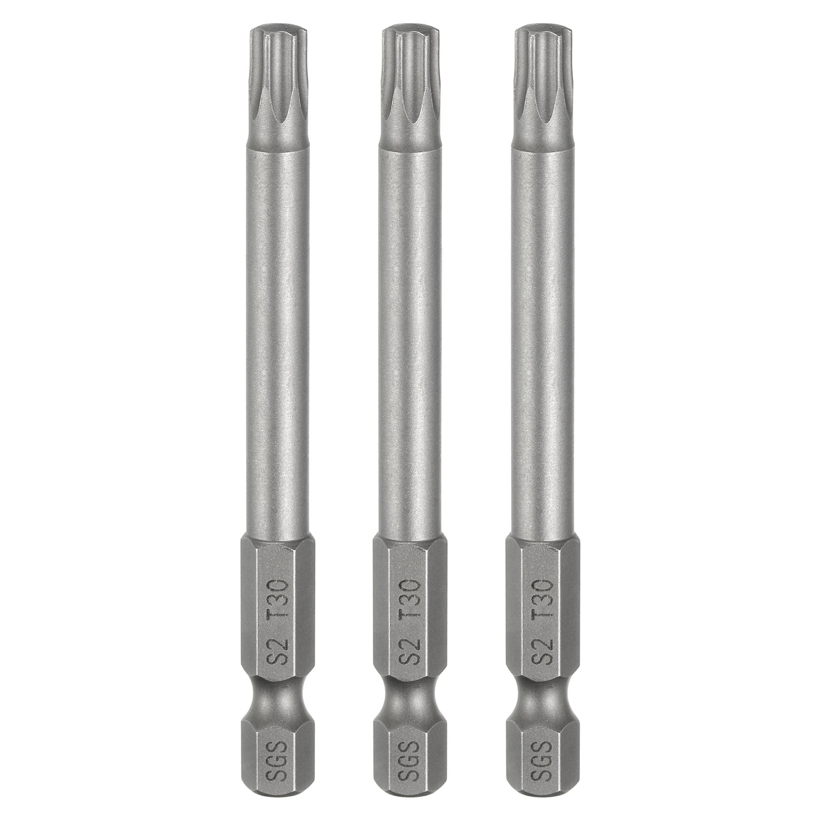 Uxcell 3pcs T30 Torx Head Screwdriver Bit 1/4" Hex Shank 3" (75mm) Long ...