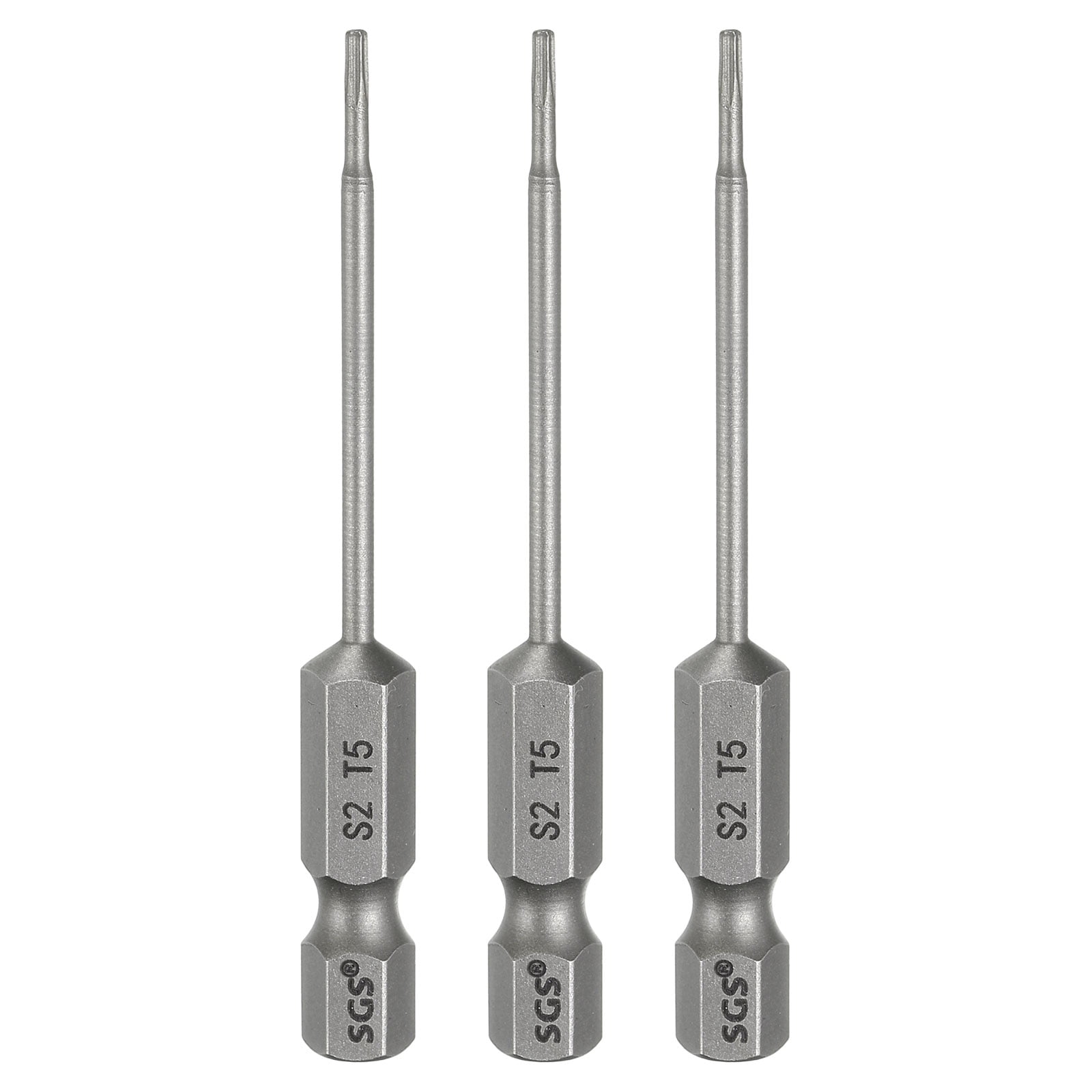Uxcell 3pcs T5 Torx Head Screwdriver Bit 1/4" Hex Shank 2.6" (65mm ...