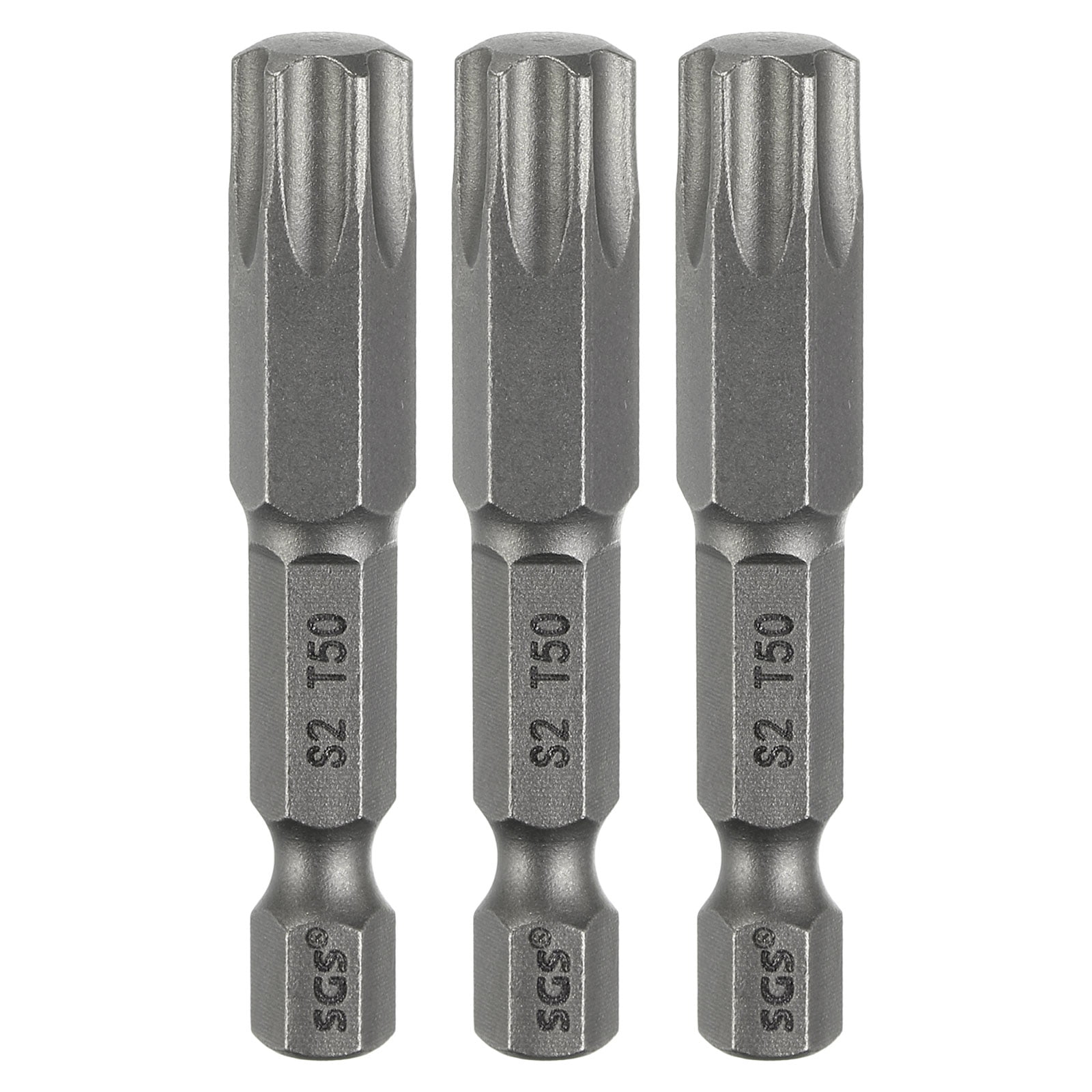 Uxcell 3pcs T50 Torx Head Screwdriver Bit 1/4" Hex Shank 2" (50mm) Long ...