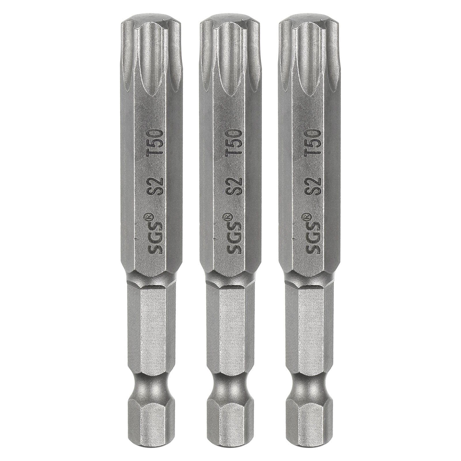 Uxcell 3pcs T50 Torx Head Screwdriver Bit 1/4" Hex Shank 2.6" (65mm ...