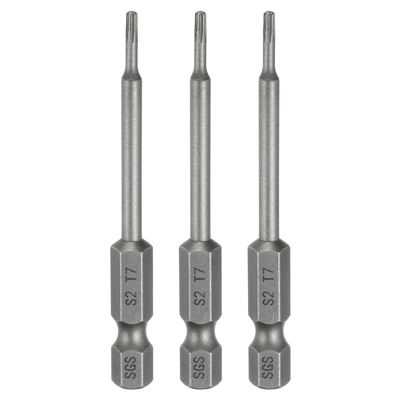 Uxcell 3pcs T7 Torx Head Screwdriver Bit 1/4" Hex Shank 2.6" (65mm ...