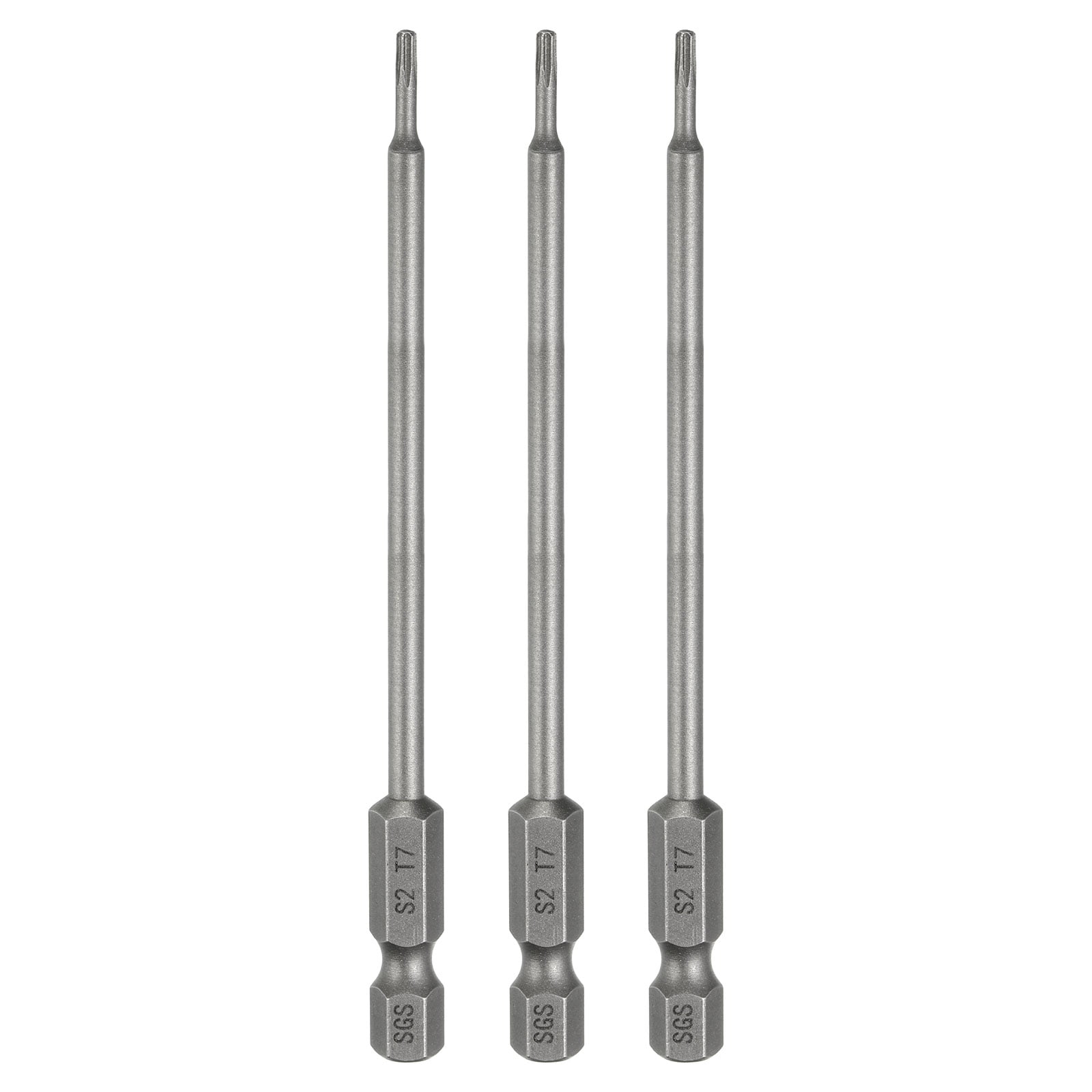 Uxcell 3pcs T7 Torx Head Screwdriver Bit 1/4" Hex Shank 4" (100mm) Long ...