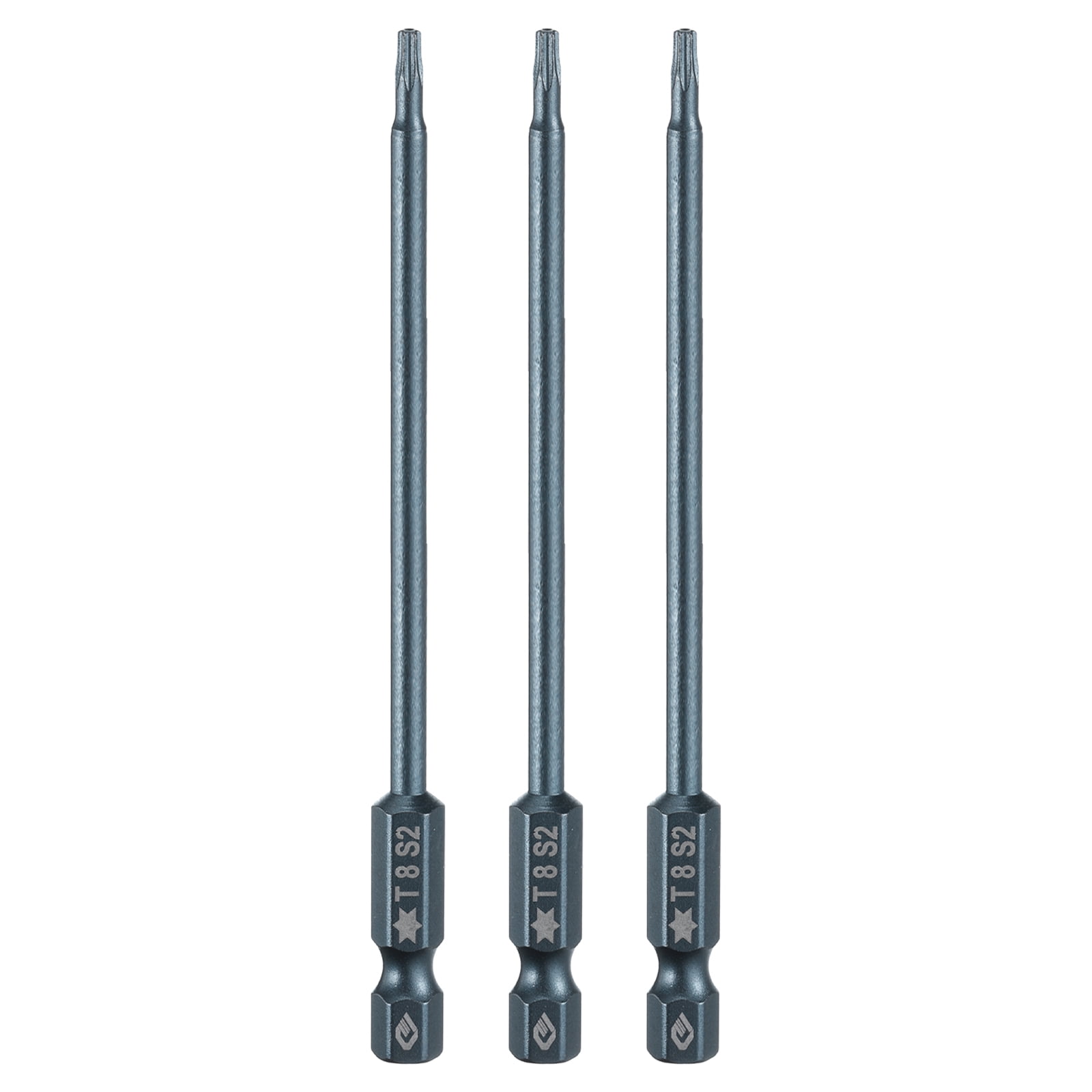 Uxcell 3pcs T8 Torx Screwdriver Bit 1/4" Hex Shank 4" Long S2 Steel ...