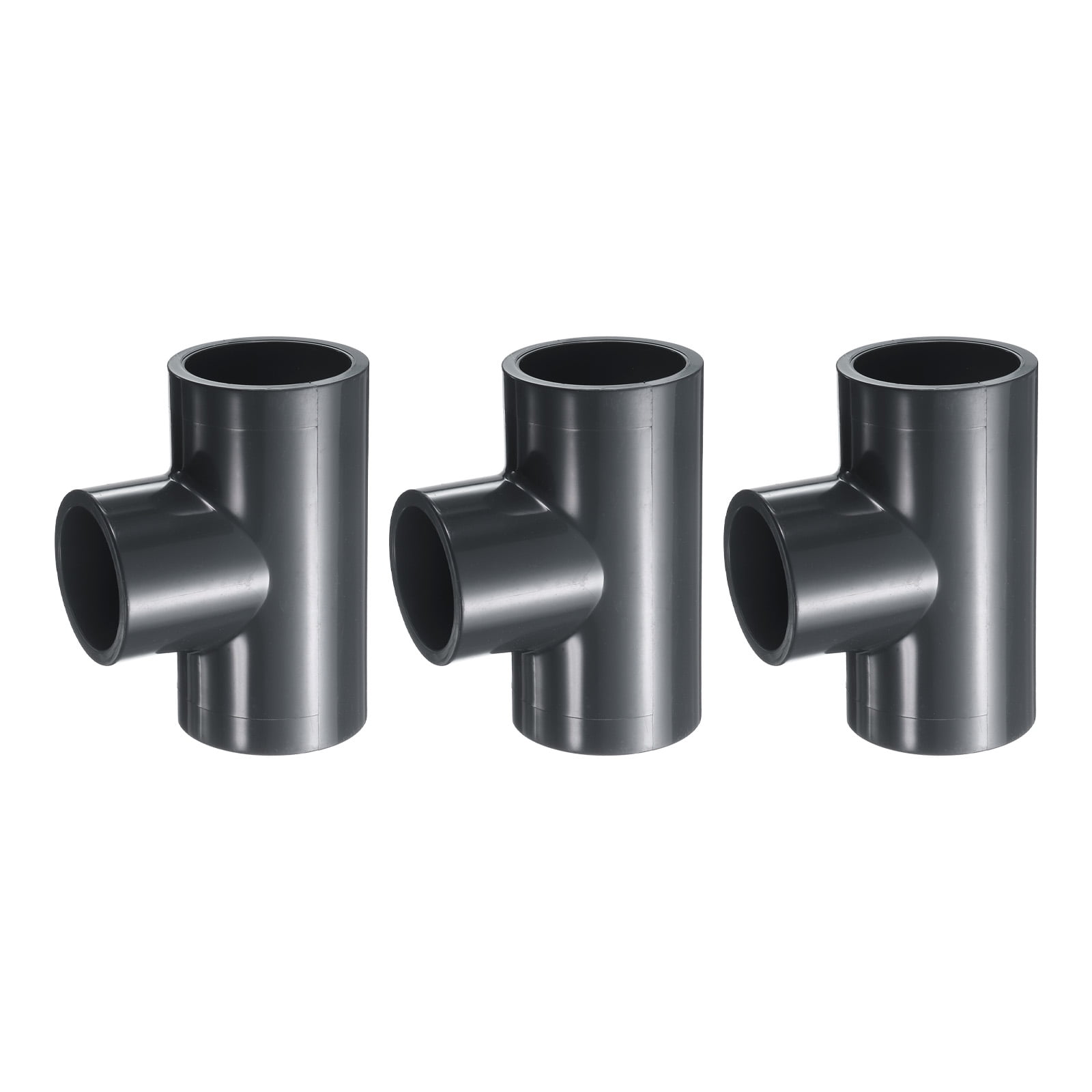 Uxcell 3Pcs Tee Fitting 1-1/2 x 1-1/4" 3 Way Connector Pipe Coupling ...
