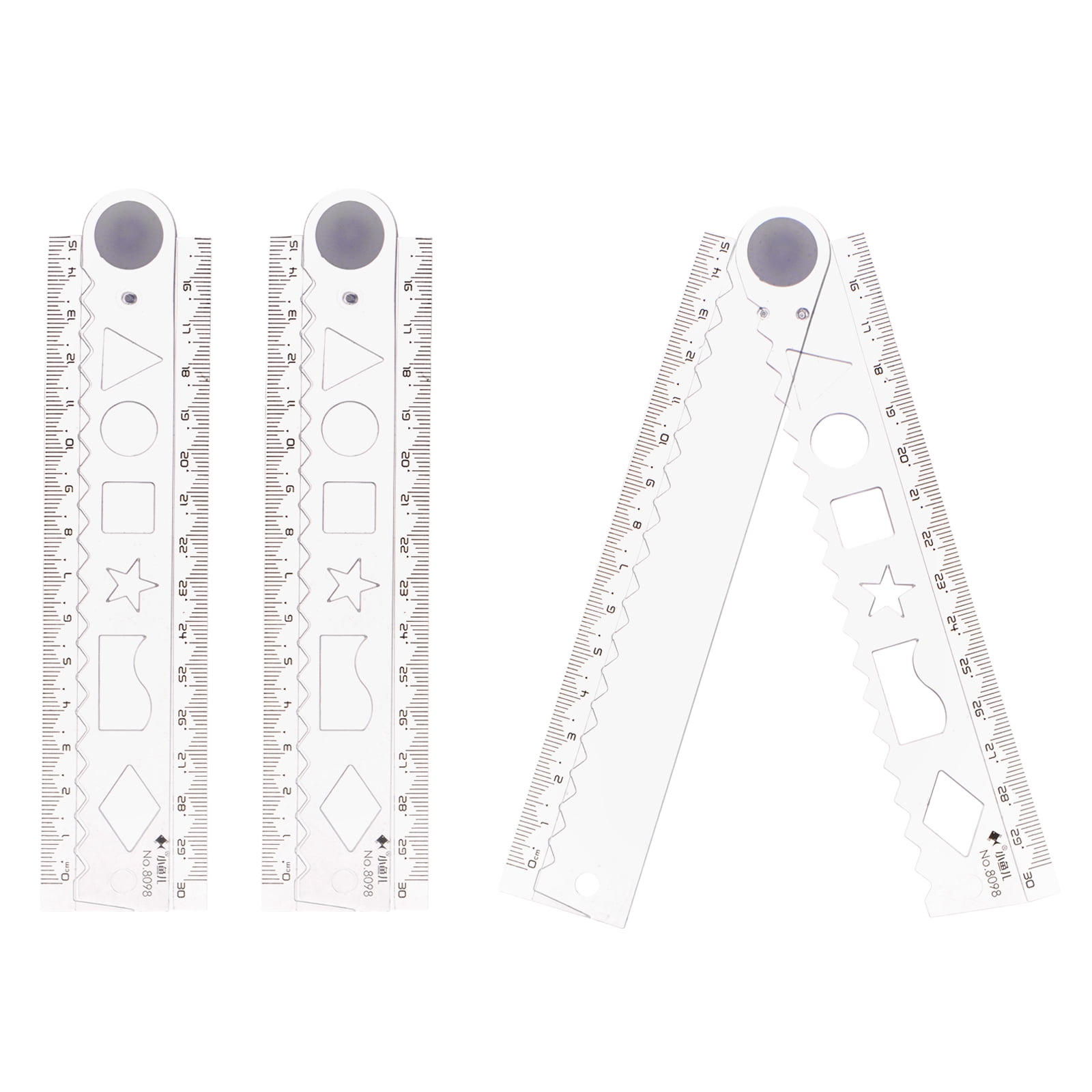 Uxcell 3pcs Unbreakable Clear Rulers 30cm Shatterproof Folding Flexible ...