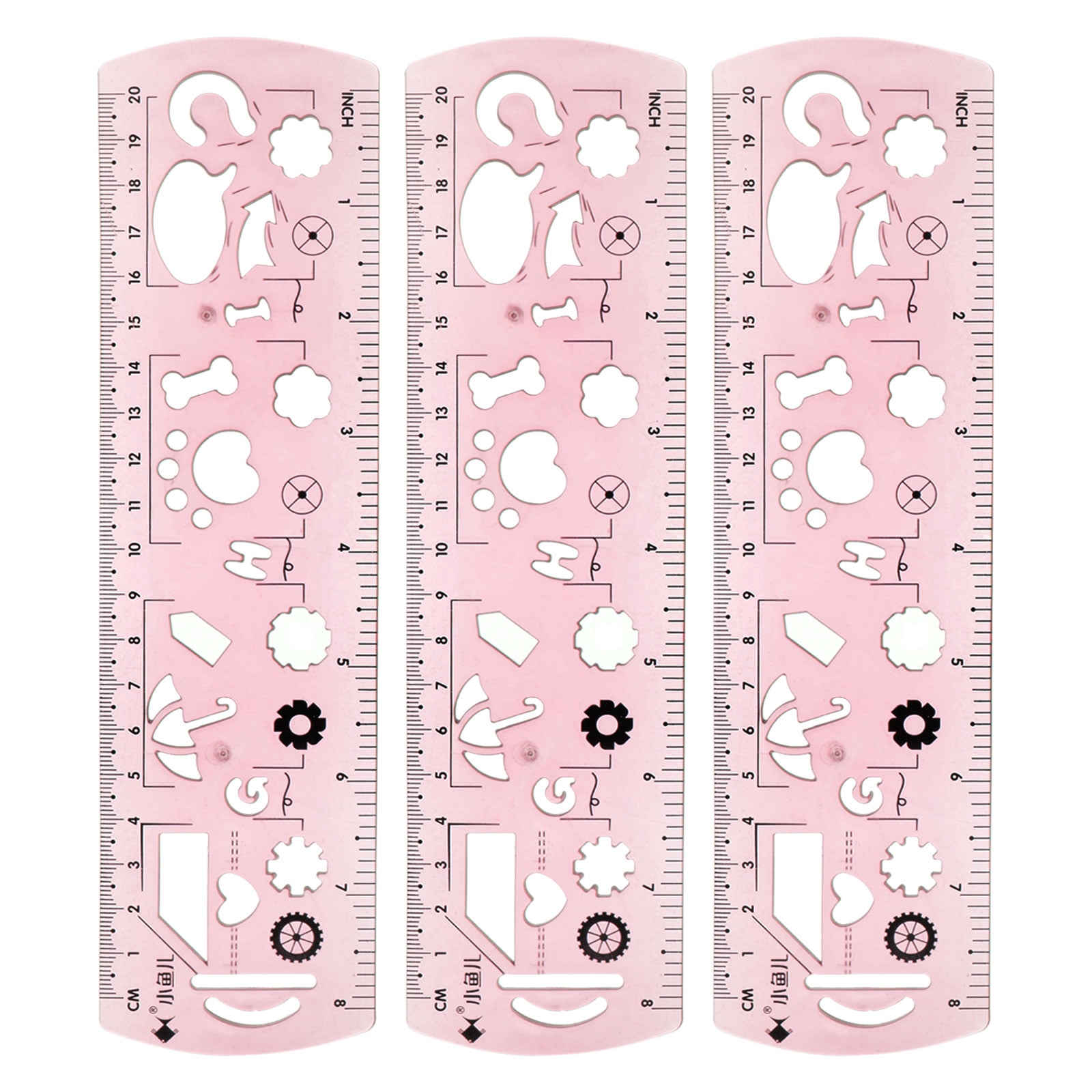 Uxcell 3pcs Unbreakable Flexible Rulers 20cm/8" Double Scale ...