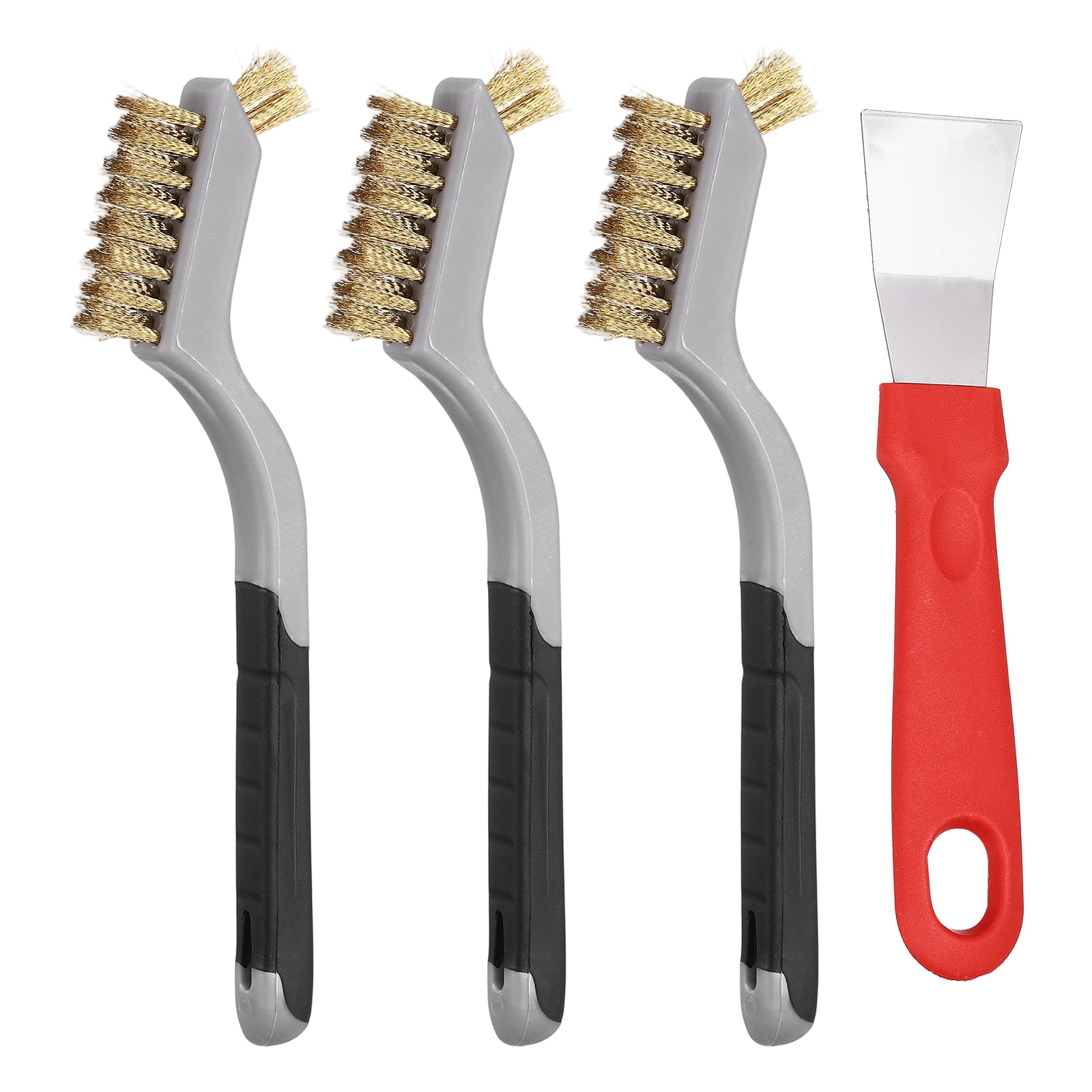 Uxcell 3pcs Wire Brushes Steel Cleaning Brushes with Curved Handle and ...