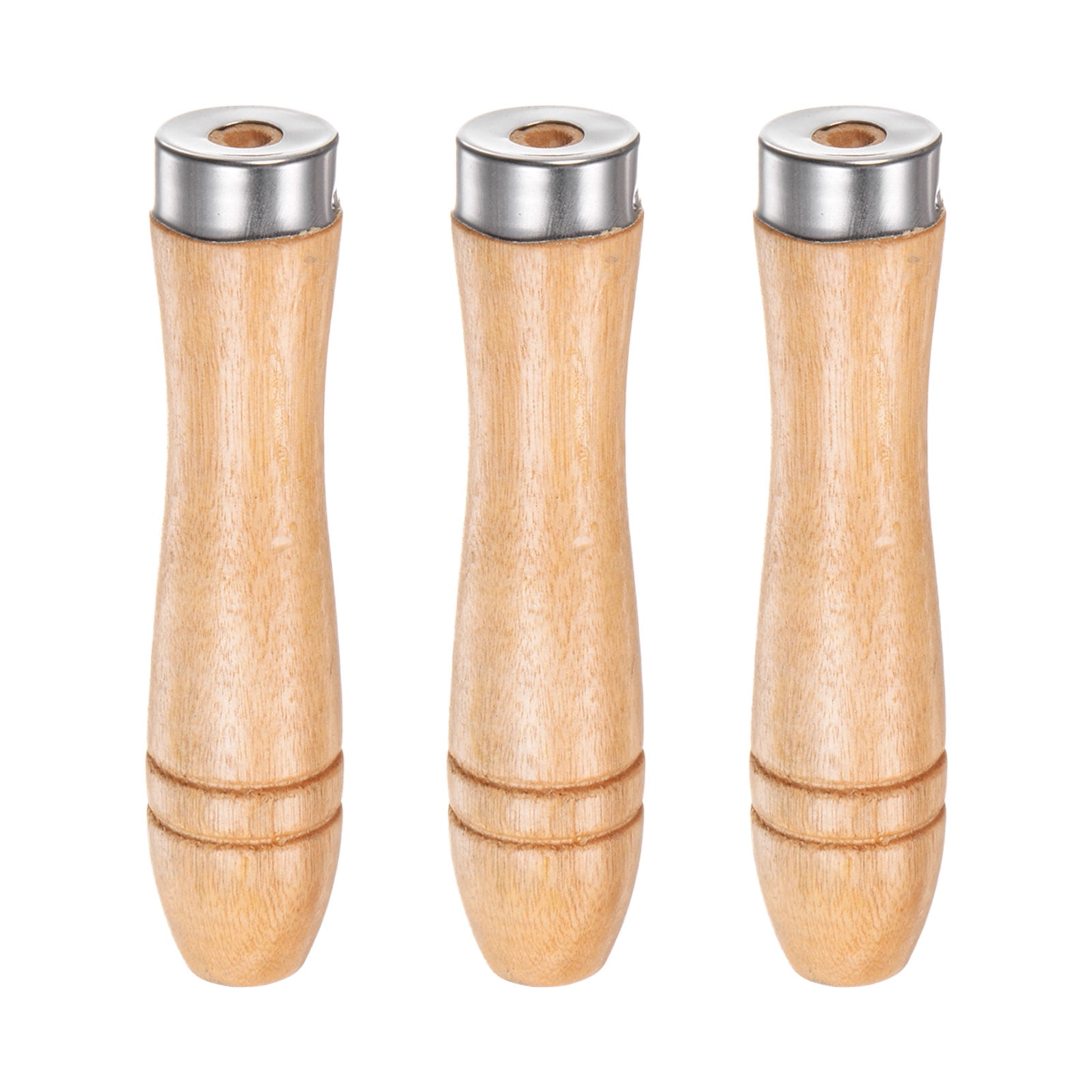 Uxcell 3pcs Wooden File Handle 4.25 Inch 5mm Round Hole Ergonomic ...