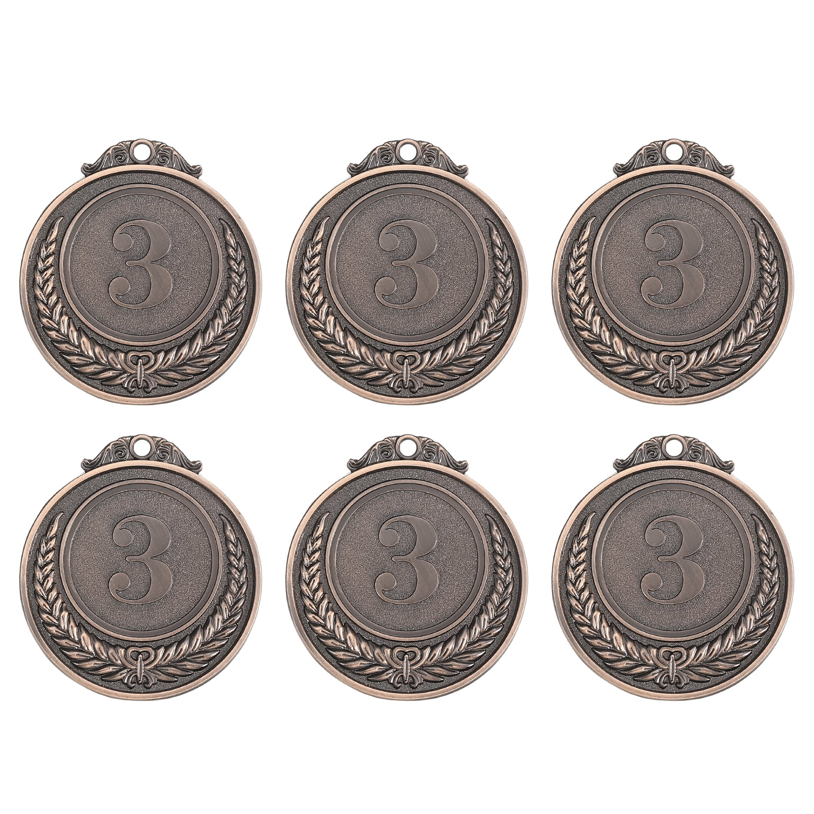 Uxcell 3rd Award Medals, Round Flat Metal Medals with Wheat Pattern ...