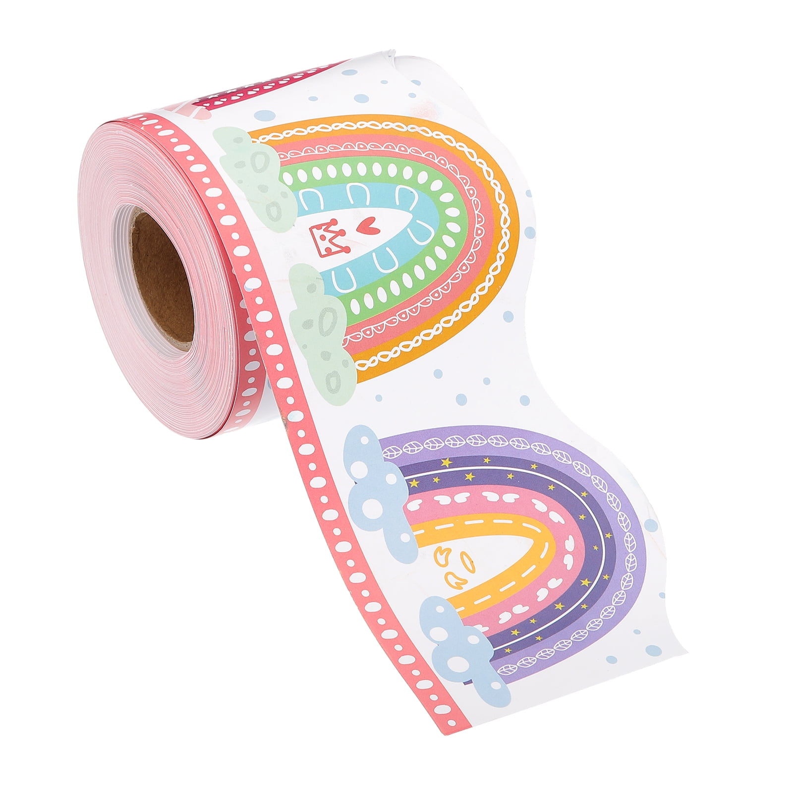Uxcell 3x 53 ft Bulletin Board Border Vintage Rainbow Shape Colorful ...