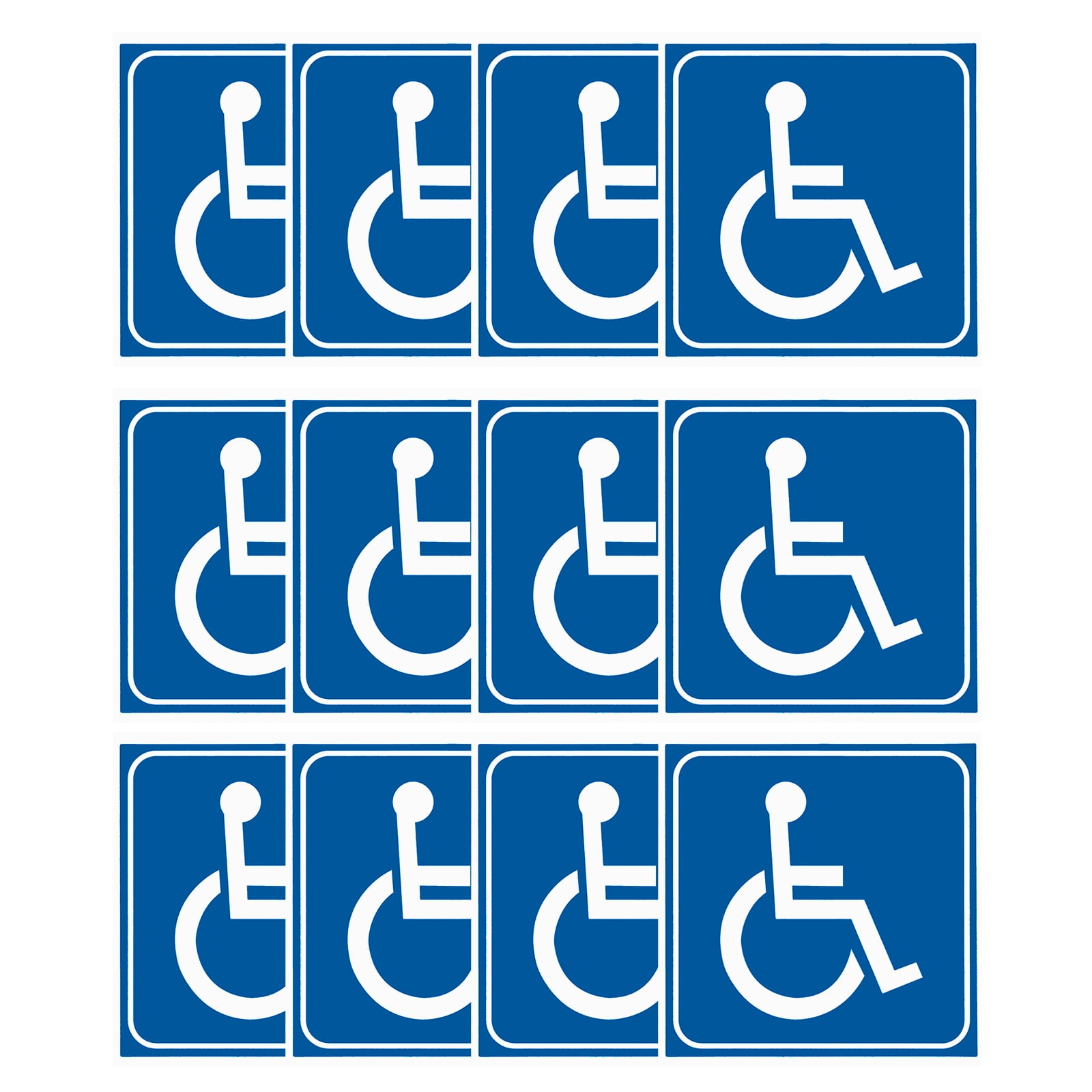 Uxcell 3x3 Inch Handicap Sign Stickers, Vinyl Accessible Sign Disabled ...