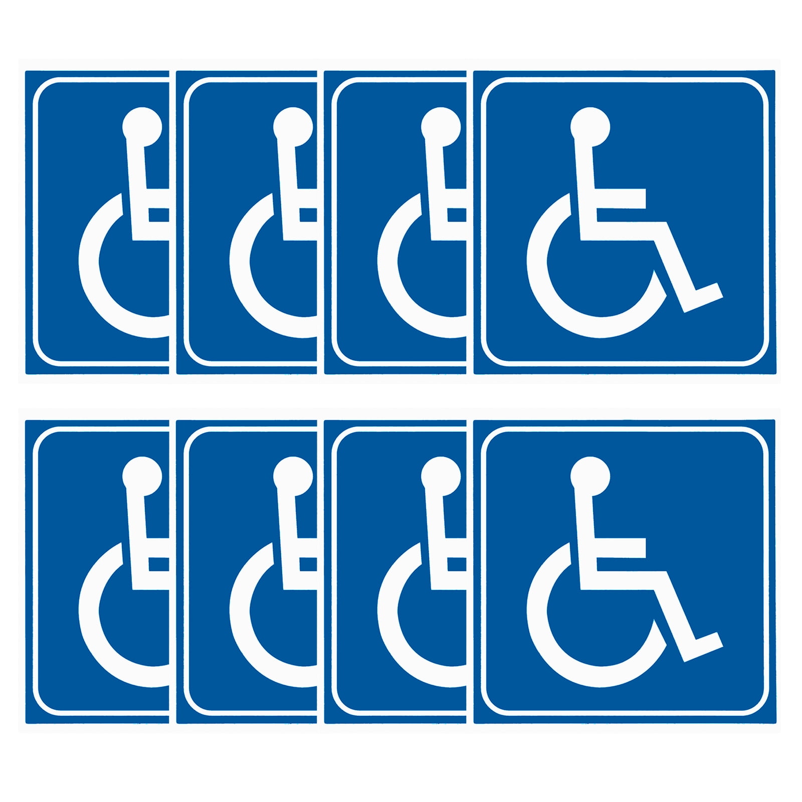 Uxcell 3x3 Inch Handicap Sign Stickers, Vinyl Accessible Sign Disabled ...