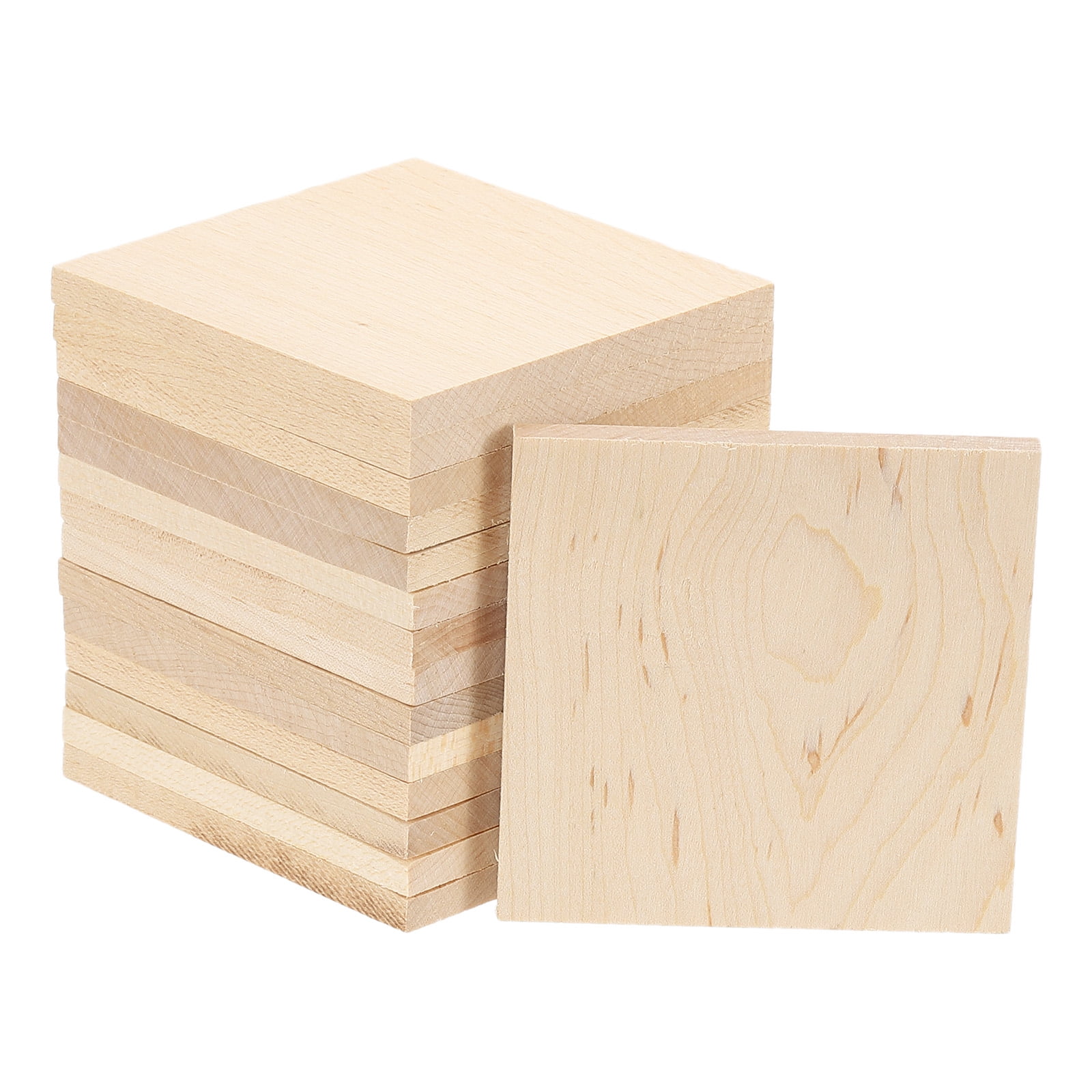 Uxcell 3x3 Inch Wood Squares Unfinished Blank Wooden Pieces Wood ...