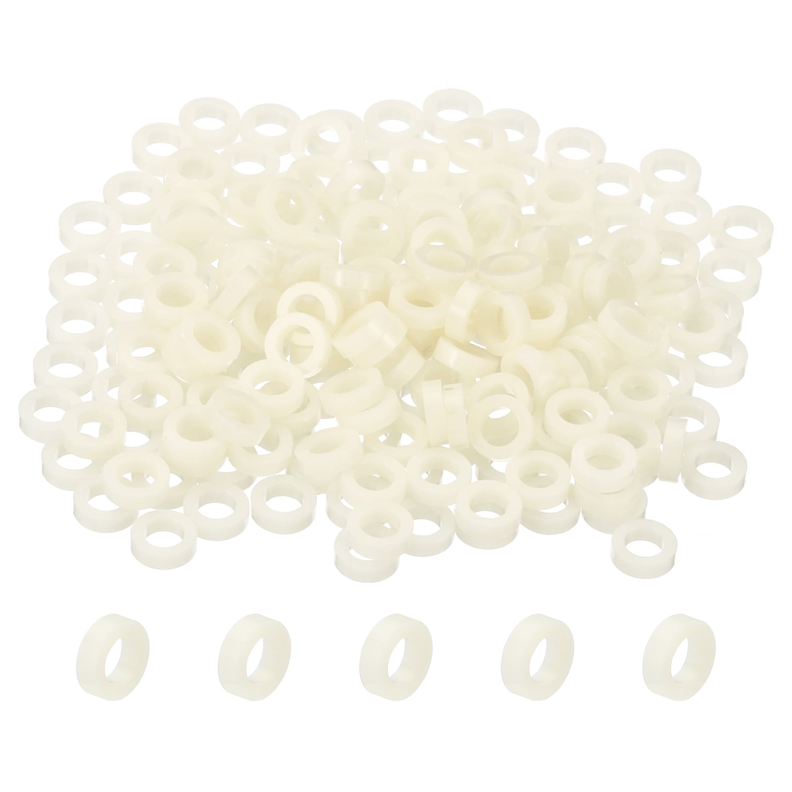 Uxcell 4.2mm ID x 7mm OD x 2mm L Round Spacers Washers, 200 Pack ABS ...
