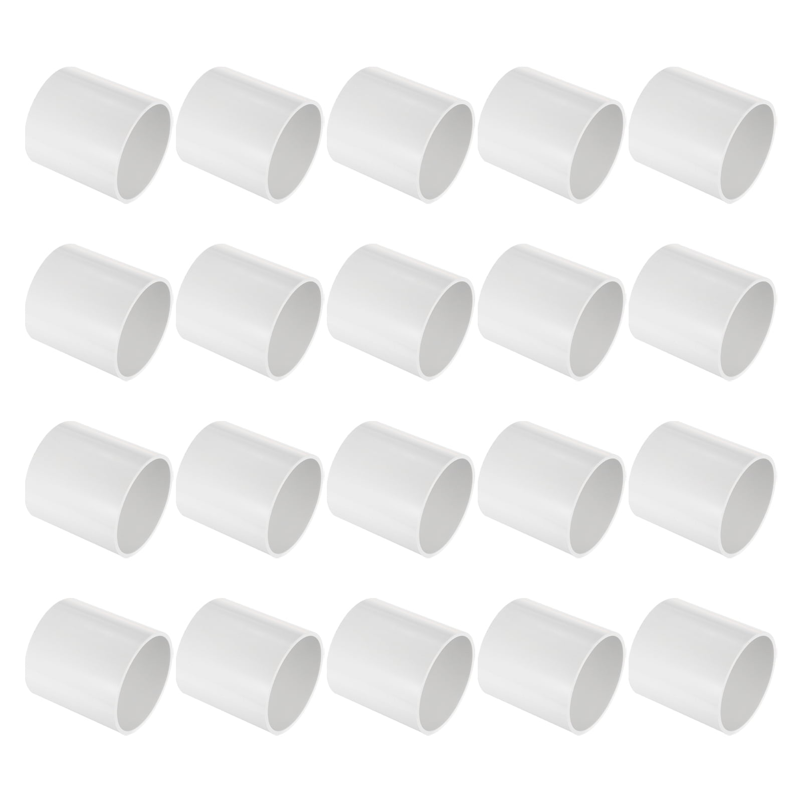 Uxcell 4-3/8" PVC Pipe Fitting Coupling Adapter 20 Pack Straight Pipe ...