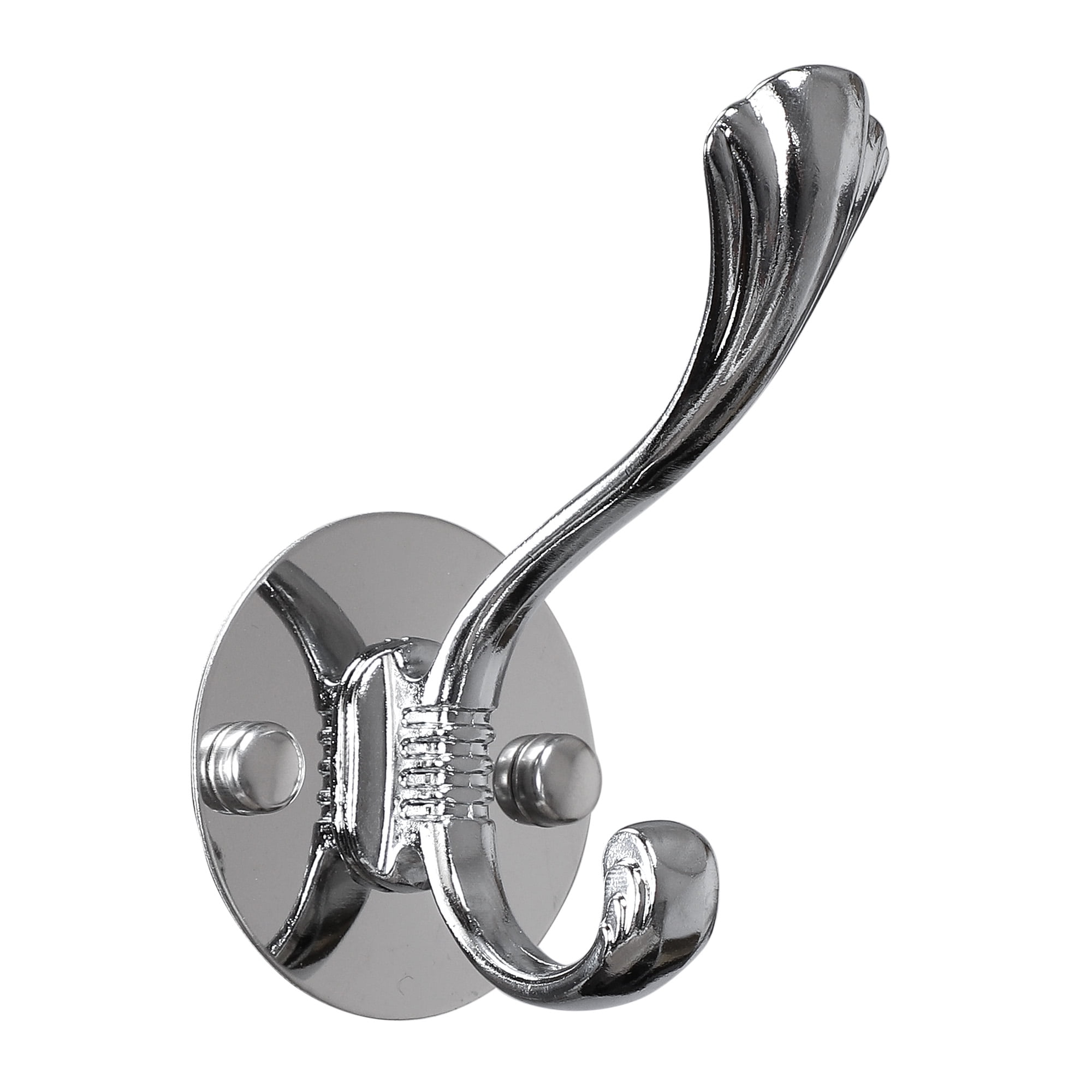 Uxcell 4.3" Dual Coat Rack Wall Hooks Coat Hooks Robe Zinc Alloy Silver ...