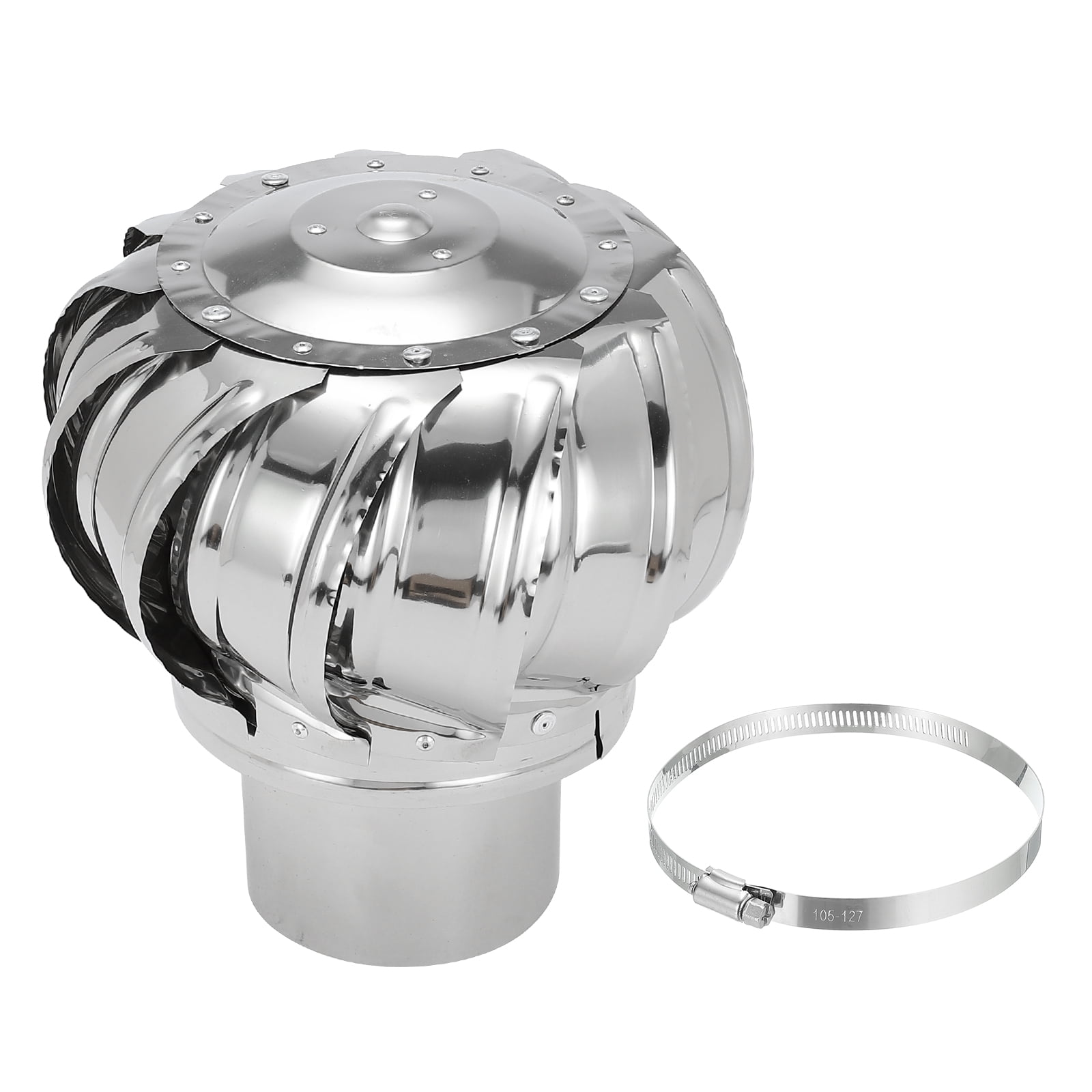 Uxcell 4.3" Size Stainless Steel Roof Vent, Exhaust Wind Turbine Cap ...