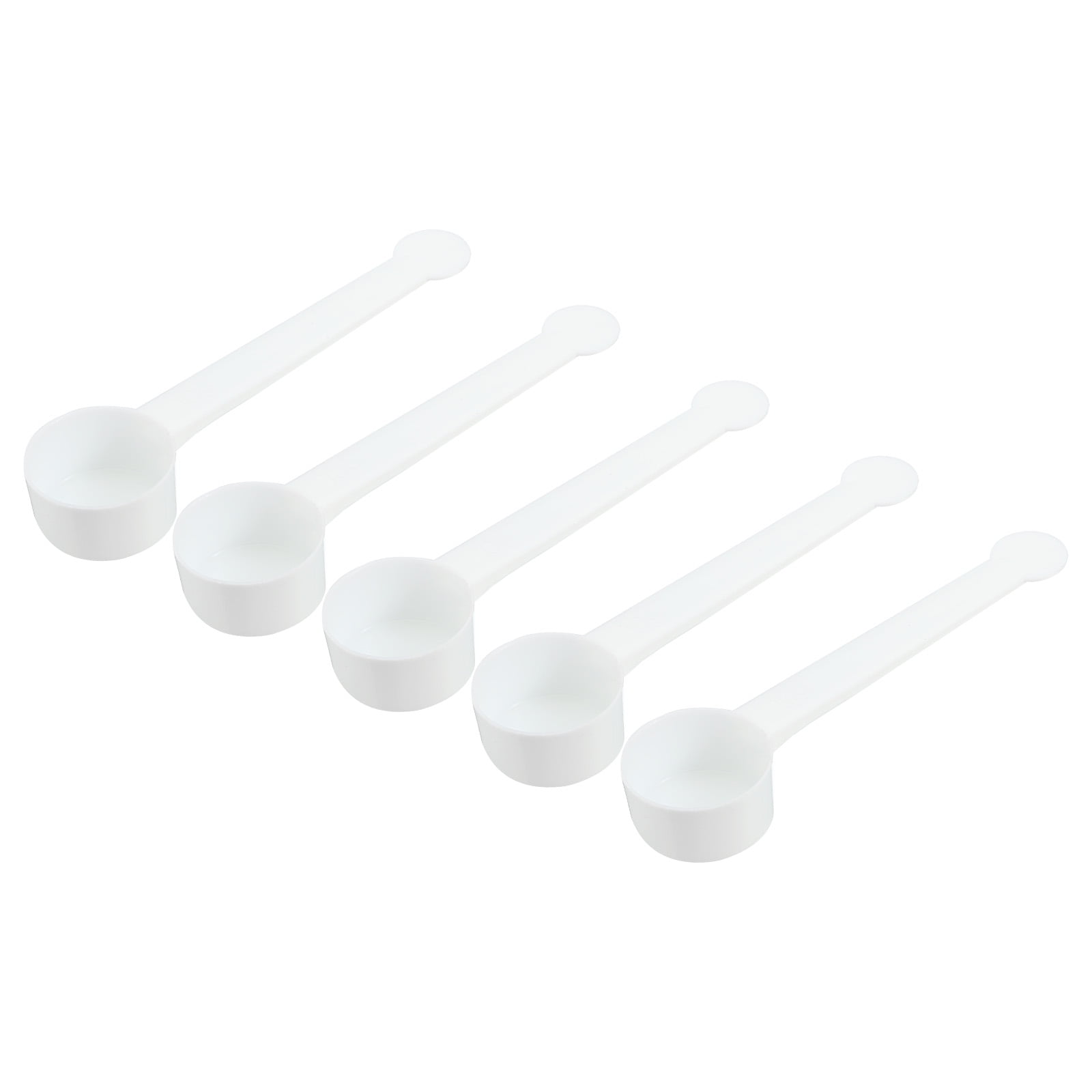 Uxcell 4.3" x 1.1" 10g Long Handle Plastic Measuring Spoons, 20Pcs Flat ...