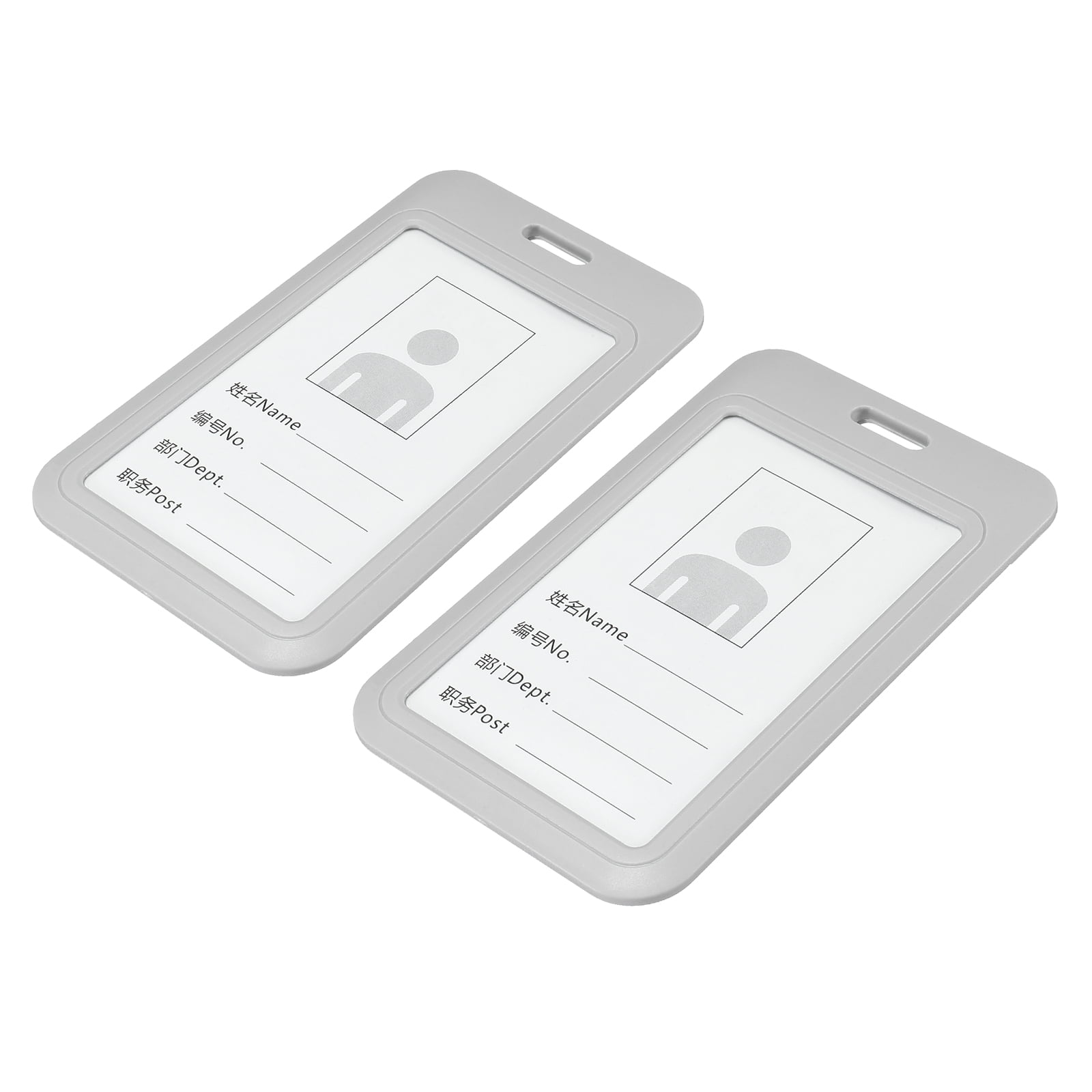 Uxcell 4.3x2.8 Inch Vertical ABS Slide Cover ID Badge Holders Name Tags ...