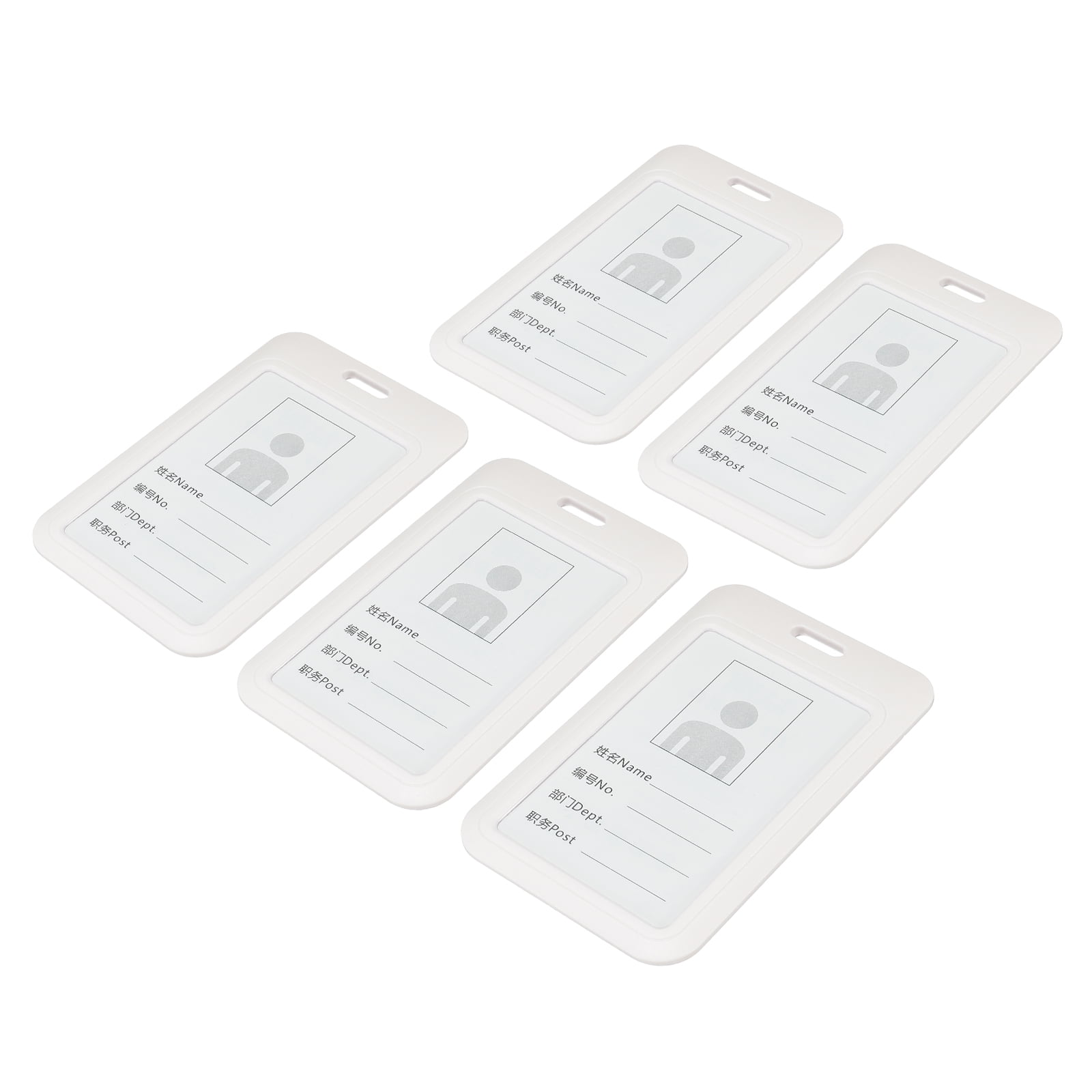 Uxcell 4.3x2.8 Inch Vertical ABS Slide Cover ID Badge Holders Name Tags ...