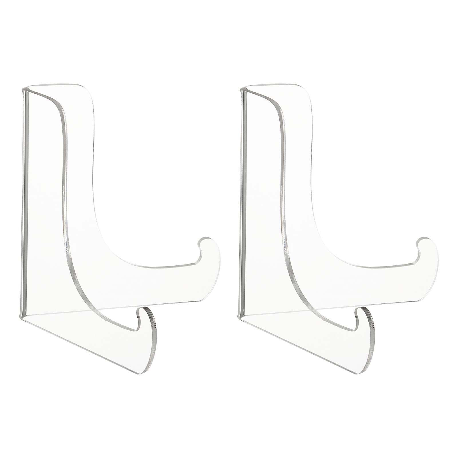 Uxcell 4.5 Inch Acrylic Plate Display Stand, 2 Pack Medium Clear Easel ...