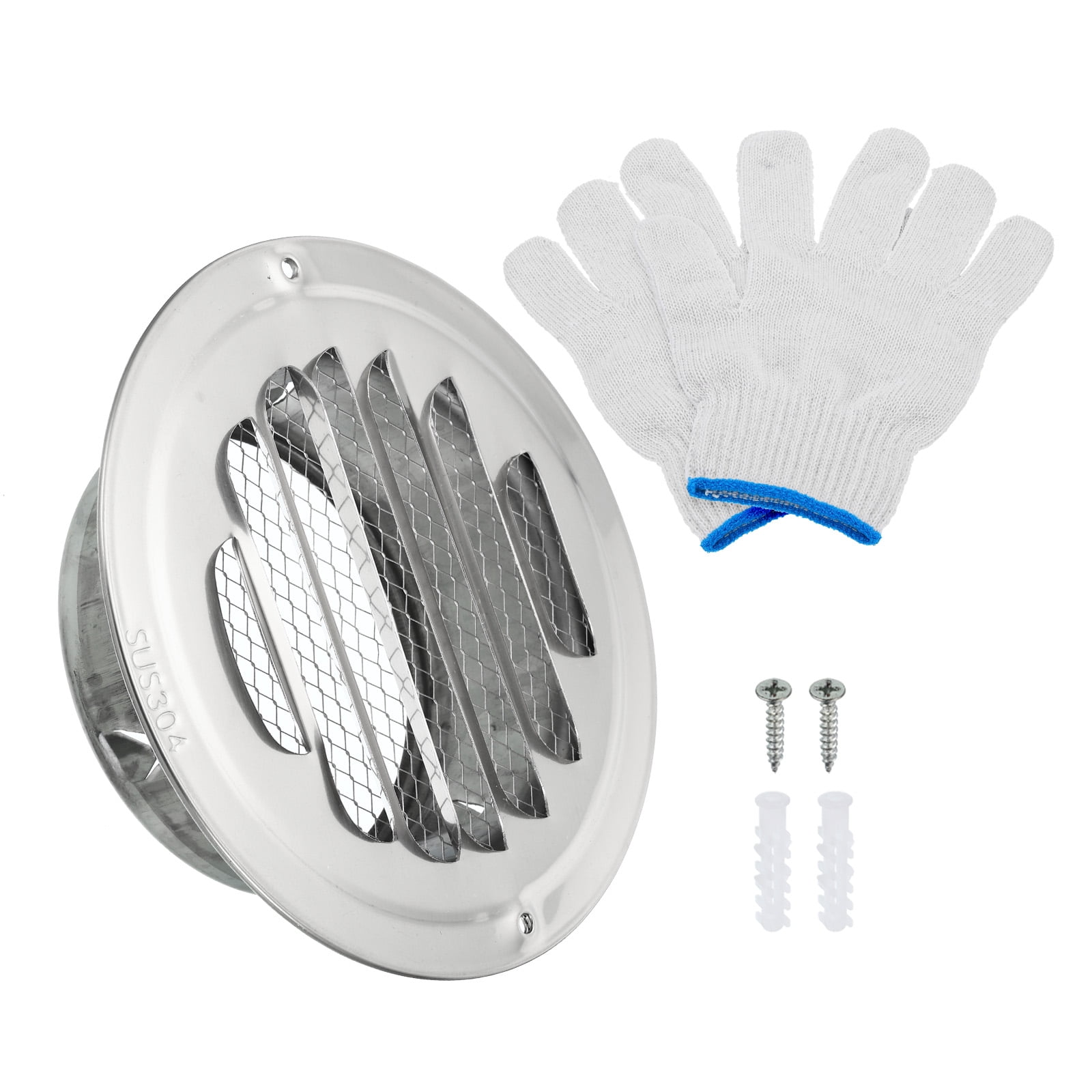 Uxcell 4" Round Soffit Air Vents, 304 Stainless Steel Louver Grille ...