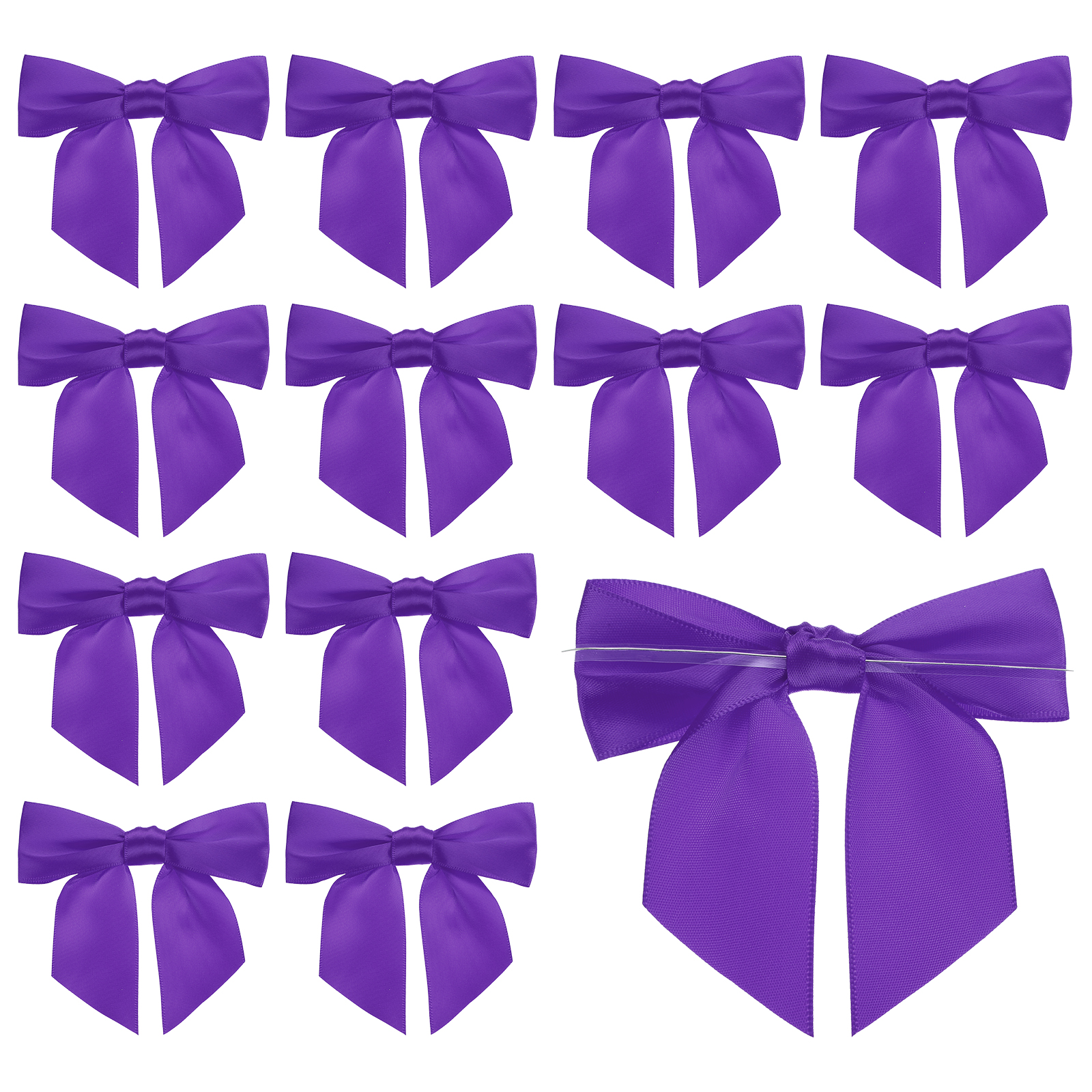 Uxcell Twist Tie Satin Bow, Large Twist Tie Pretied Satin Ribbon Bow Premade Wrapping Bownot ...