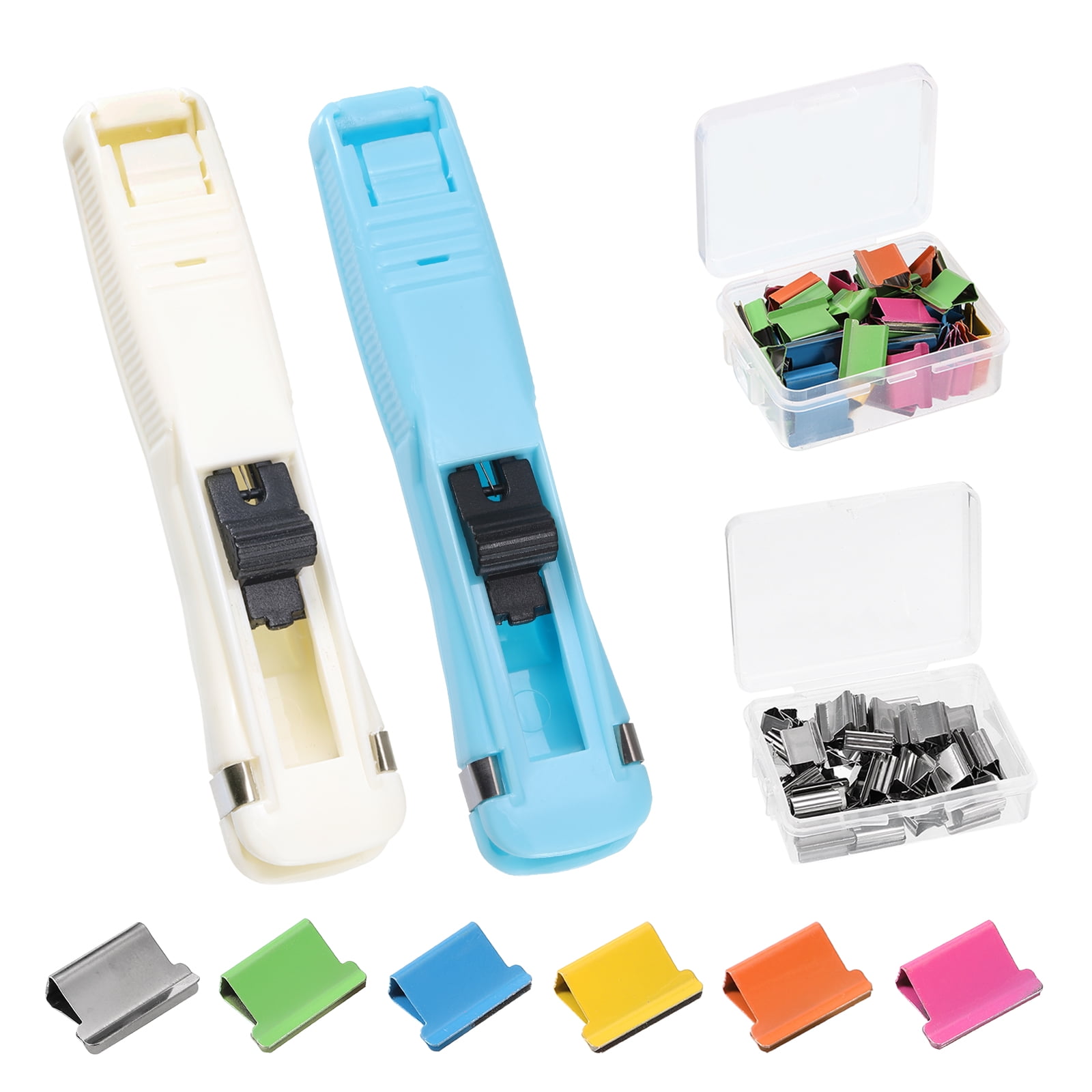 Uxcell 4.5" x 1" Dispenser, 2 Pcs Binder for Fixing, Light Blue & White ...