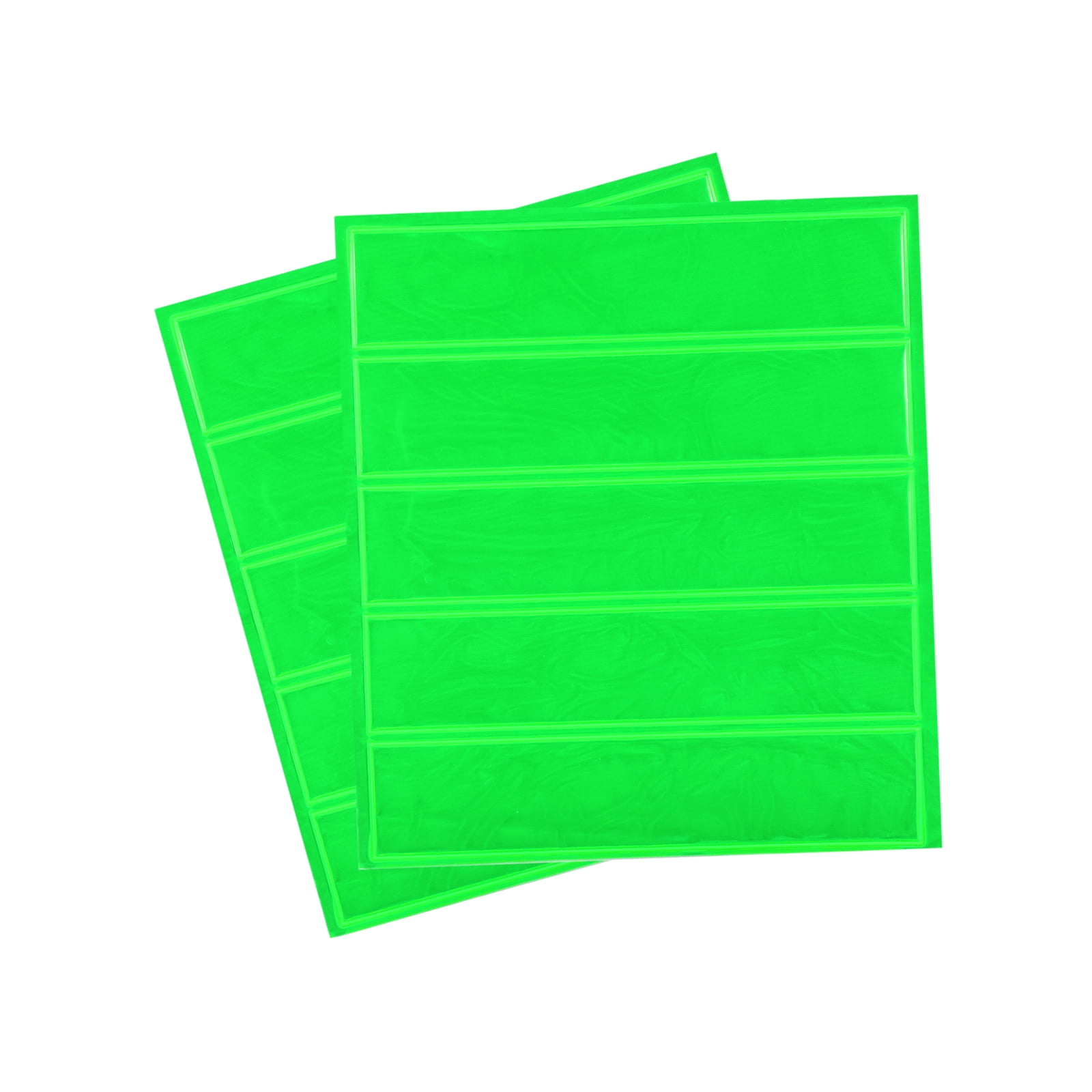 Uxcell 10 Pcs 4.5x1" Reflective Adhesive Sticker for Hat Bicycle Green ...