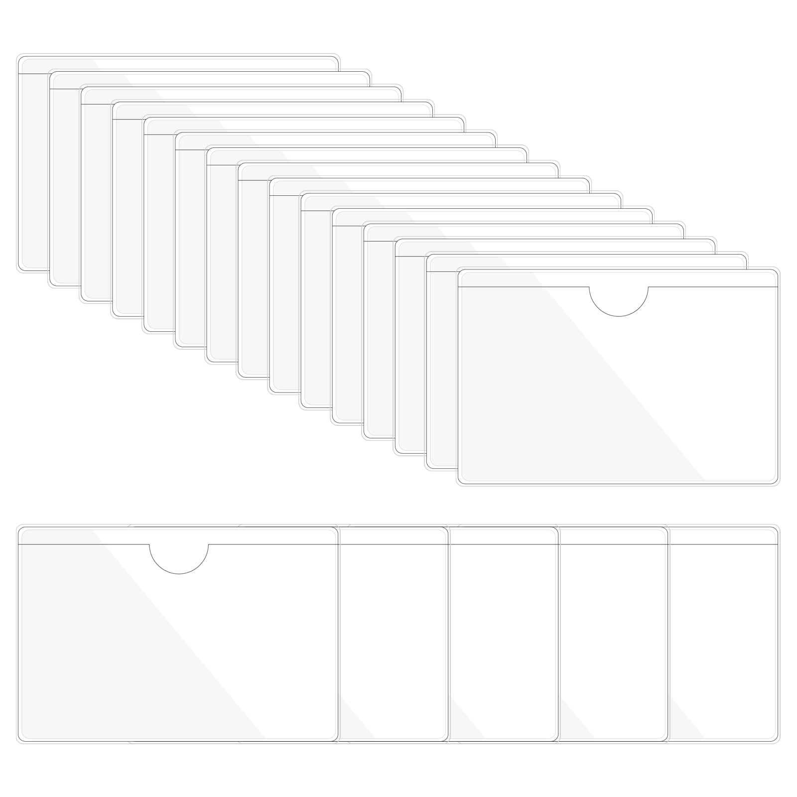 Uxcell 4 5 X 6 3 Self Adhesive Index Card Pockets Plastic Label