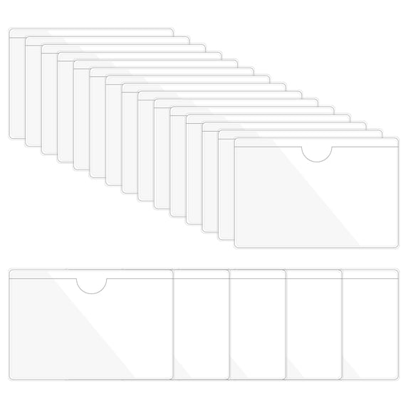 Uxcell Self Adhesive Index Card Pockets, Clear PVC Durable Plastic ...