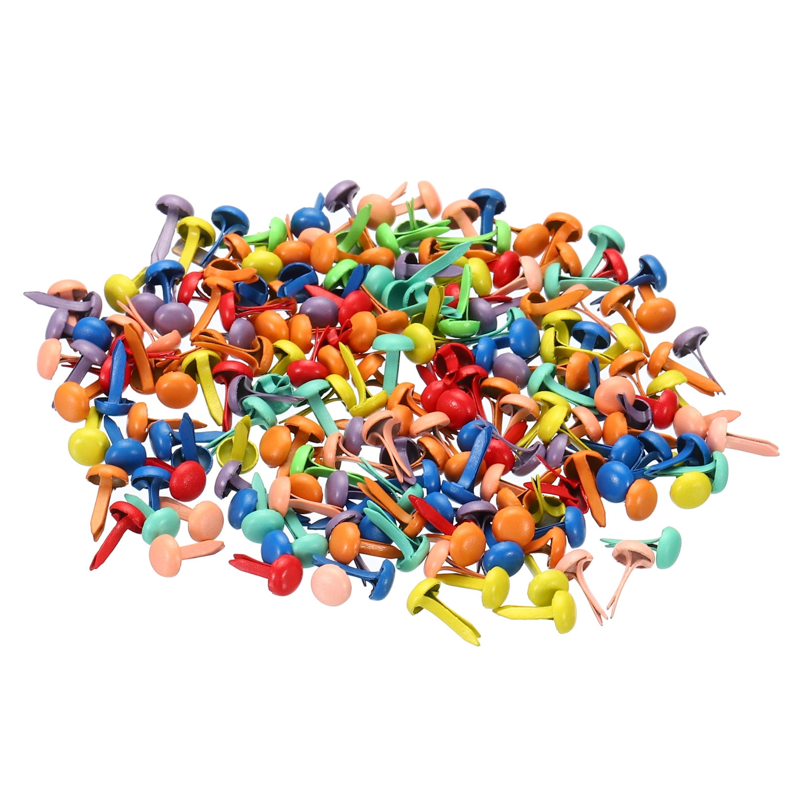 Uxcell 4.5 x 8 mm Mini Brads for Paper Crafts, 200 Pcs Round Paper ...