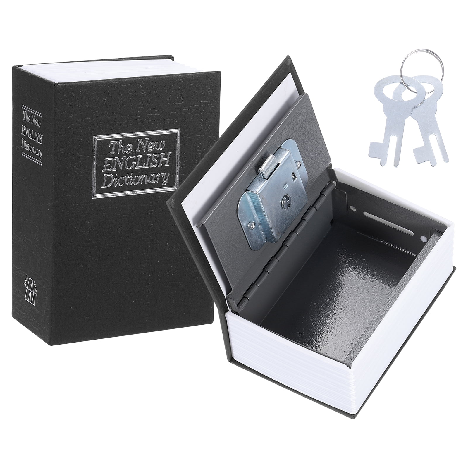 Uxcell Iron Plastic Paper Diversion Book Safe Hidden Storage Box with ...
