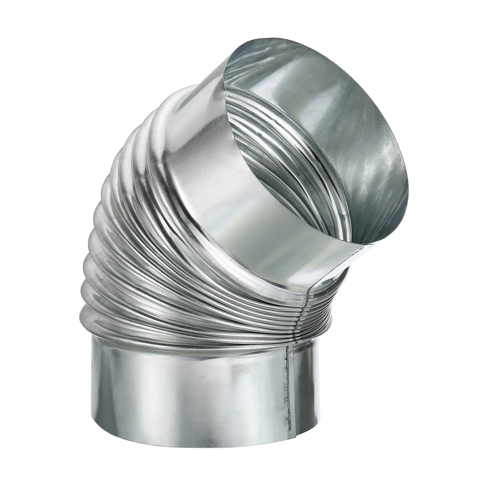 Uxcell 4.6" OD Elbow 45 Degree Duct Pipe Connector HVAC Galvanized Iron ...