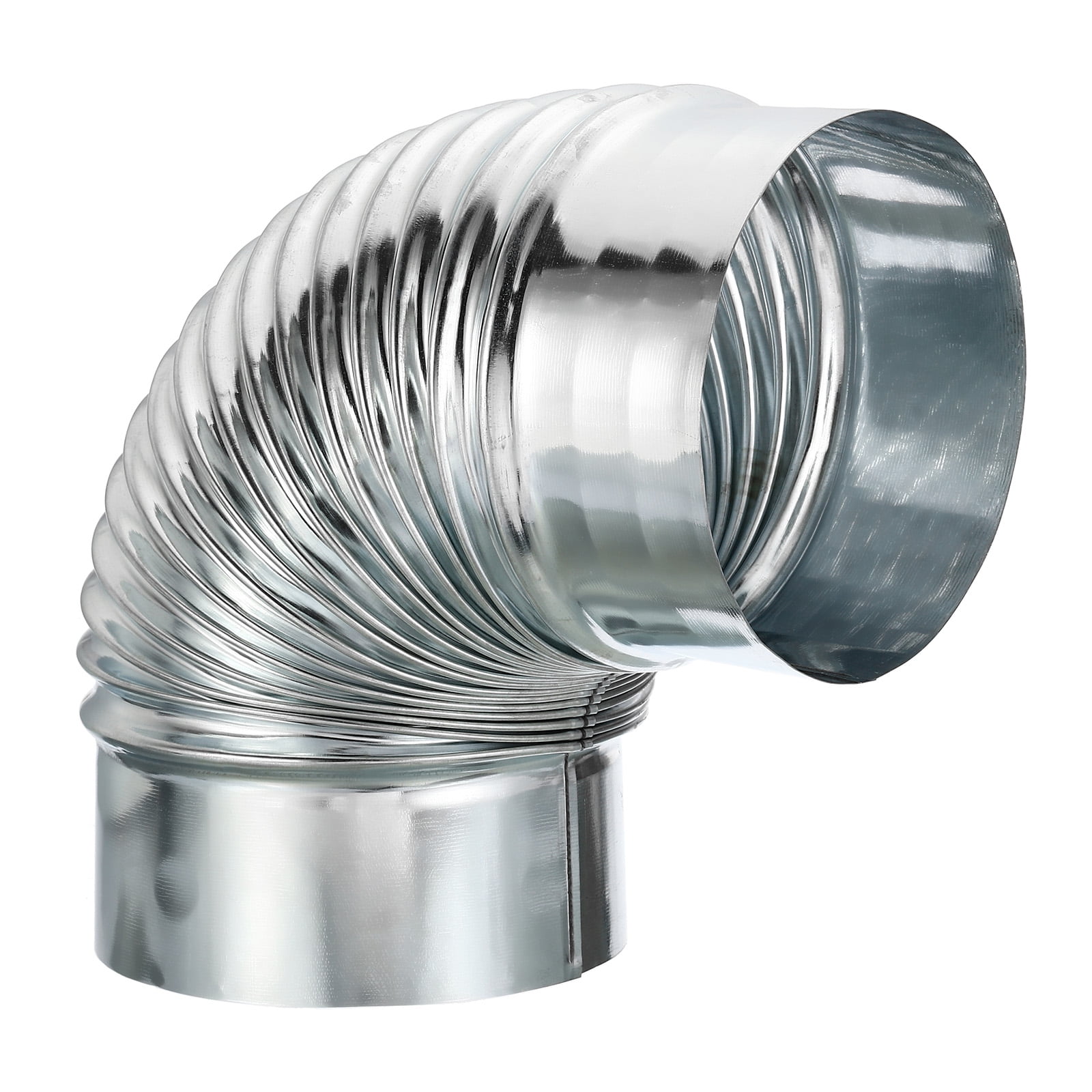 Uxcell 4.6" OD Elbow 90 Degree Duct Pipe Connector HVAC Galvanized Iron ...