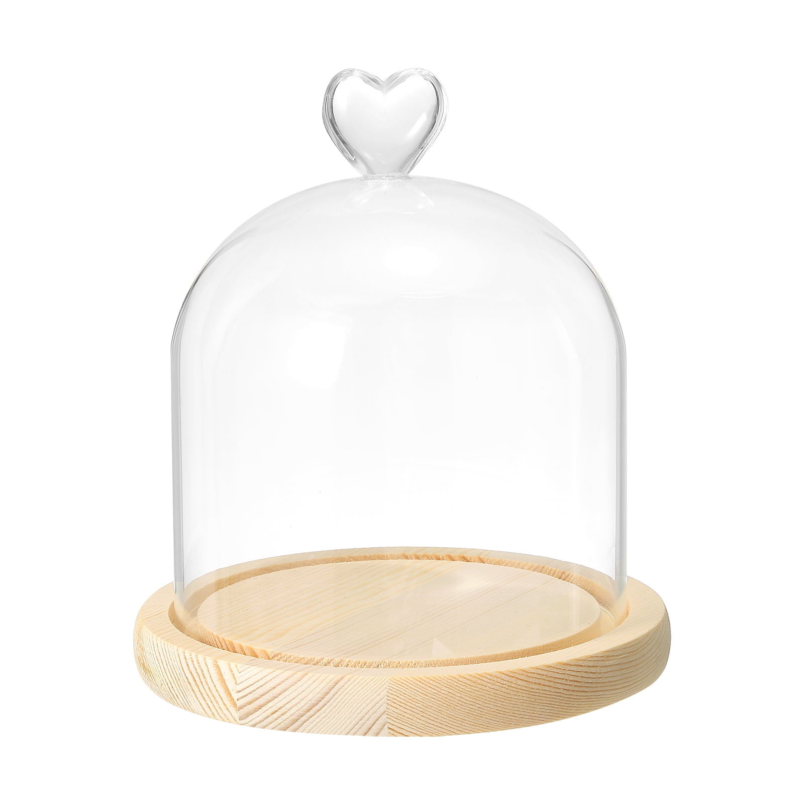 Uxcell 4.7" Glass Dome Cloche Clear Glass Bell Jar Display Case ...