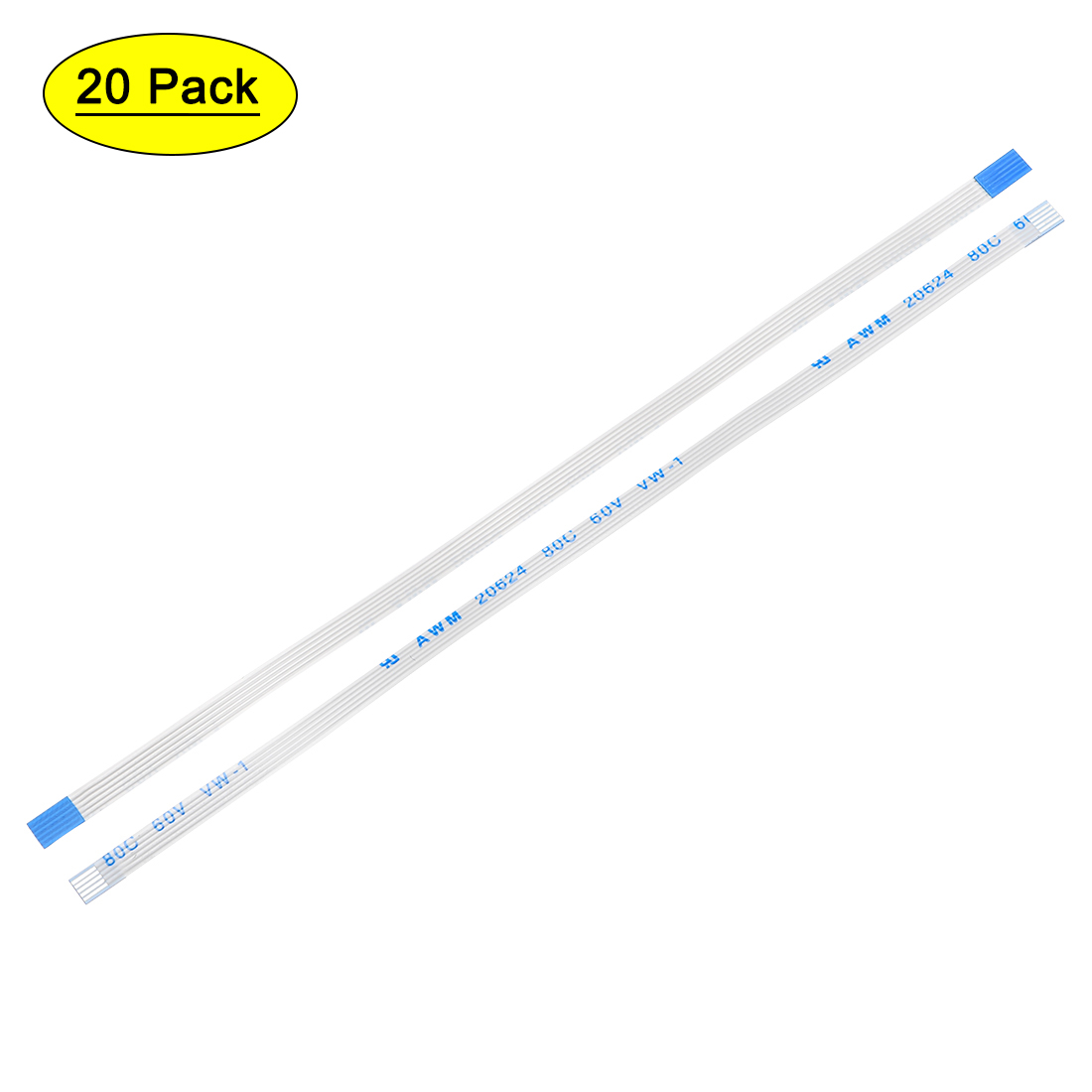 Uxcell 4.72'' 5 Pins 0.02'' Pitch FPC FFC Flexible Ribbon Cable PE ...