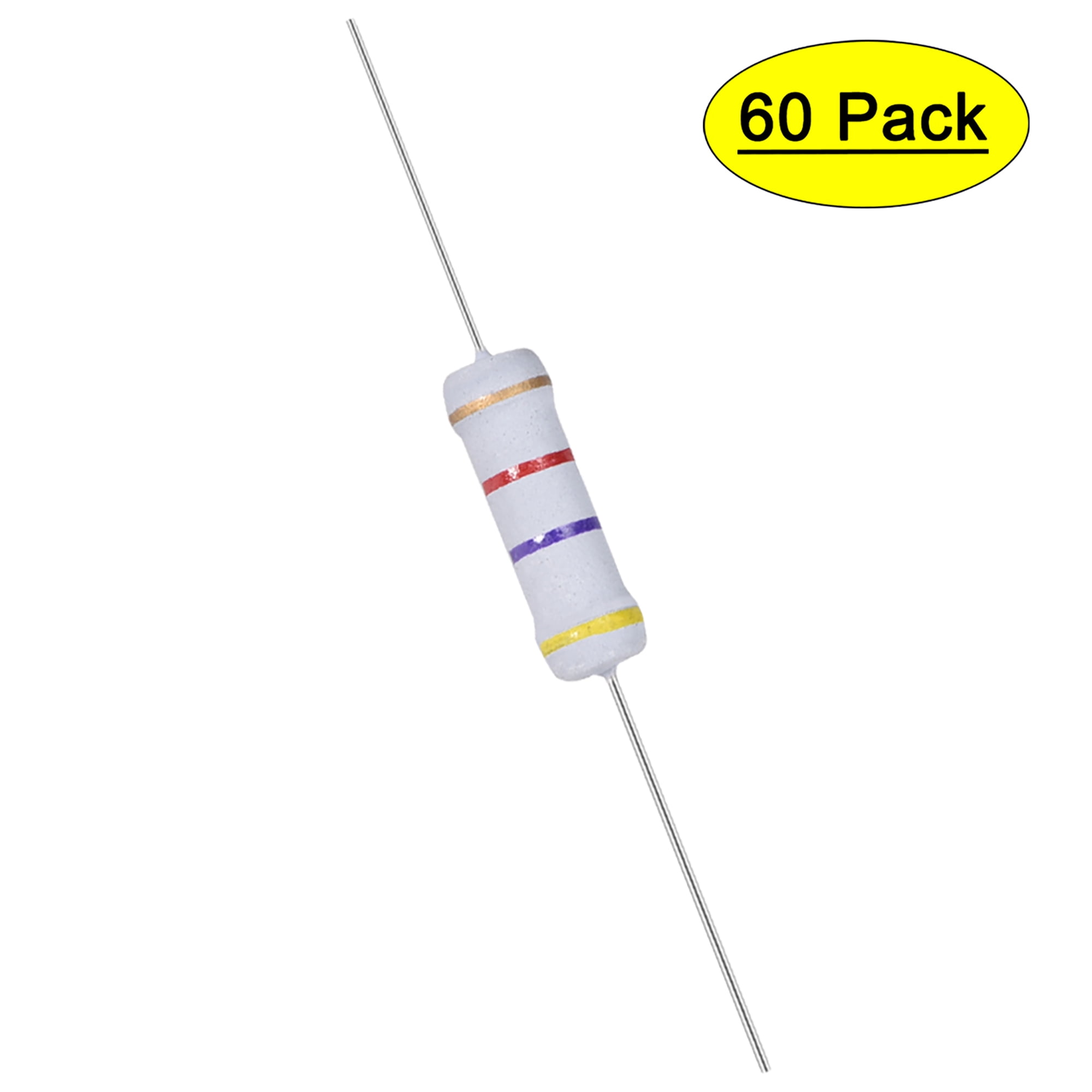 Uxcell 4.7K Ohm 2W ±5% Tolerance Axile Lead Metal Oxide Film Resistor ...