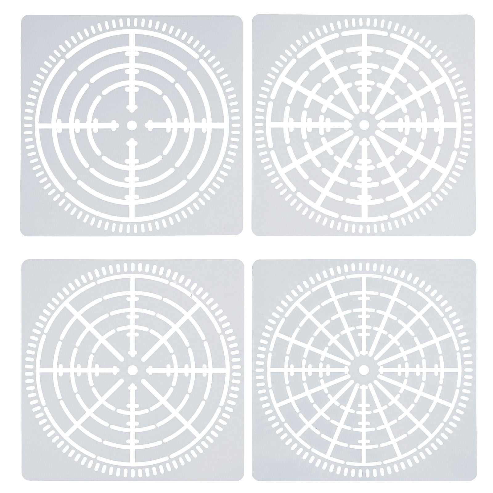 Uxcell 4 8 12 16 Segment Mandala Stencil, 4 Pack 5" Mandala Stencils ...