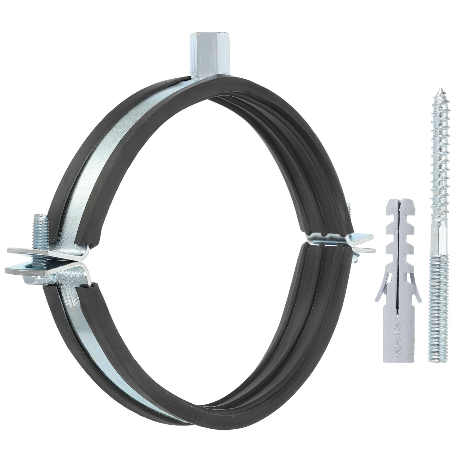 Uxcell 4.8-5inch Heavy Duty Adjustable Split Ring Pipe Hanger, Silver ...