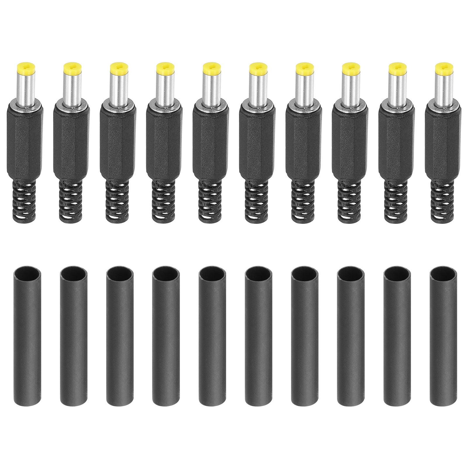 Uxcell 4.8x1.7mm DC Male Plug, 20 Pack DIY DC Barrel Connector with ...
