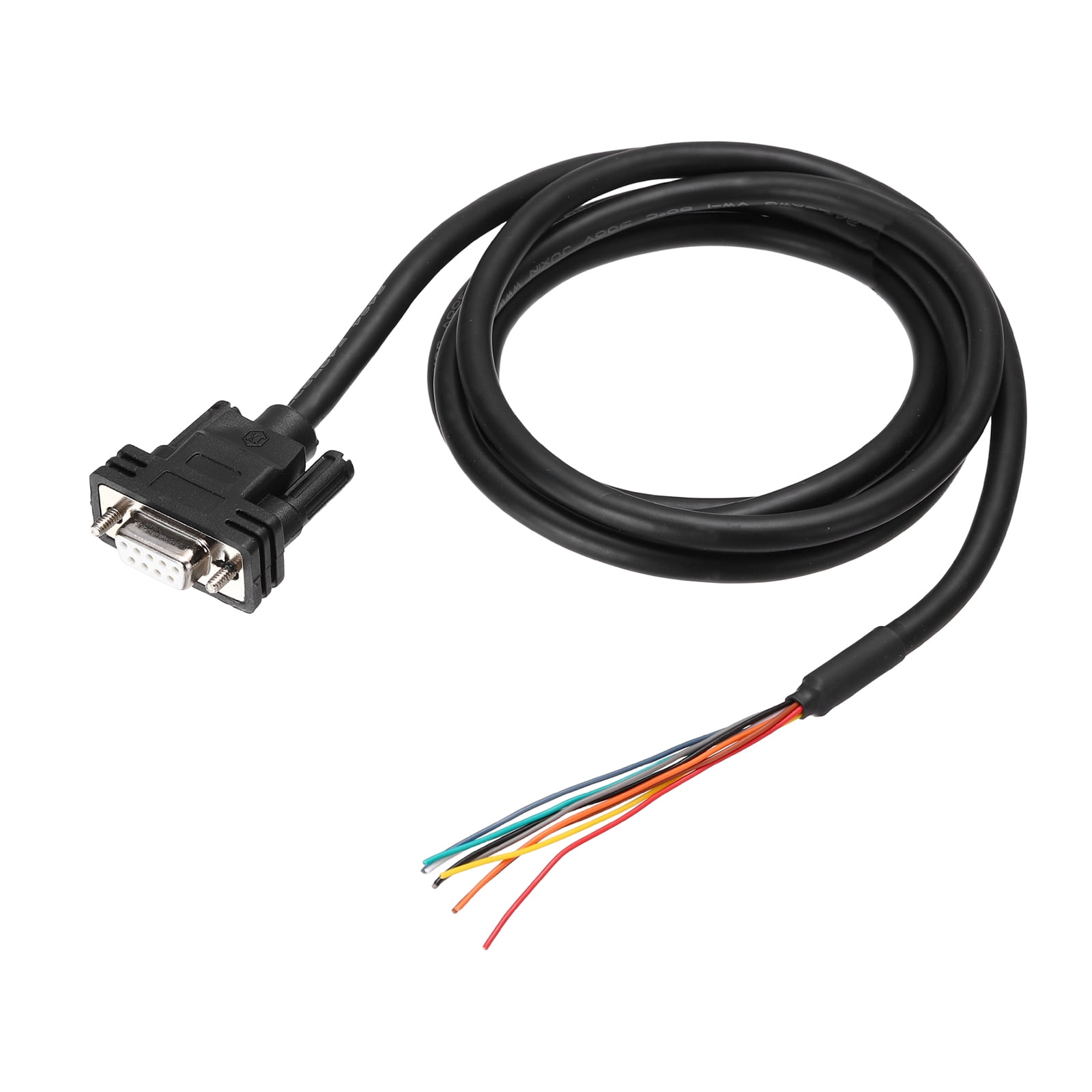 Uxcell 4.9 ft 26AWG DB9 Female Connector to Bare Wire END RS232 9-Pin ...