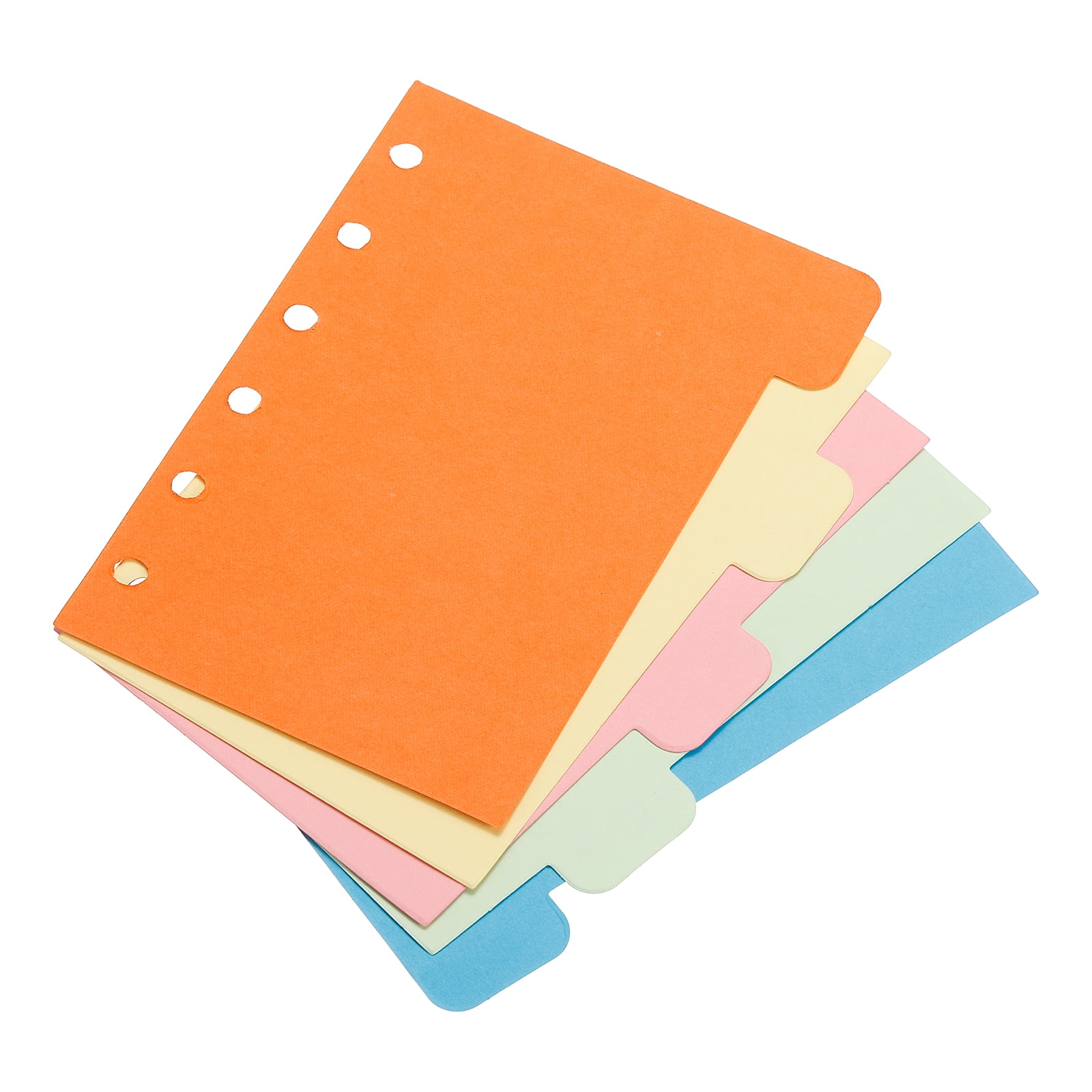 Uxcell 4.9x3.6" Binder Index Dividers, 5 Set 5 Tabs 6 Holes Cardboard ...