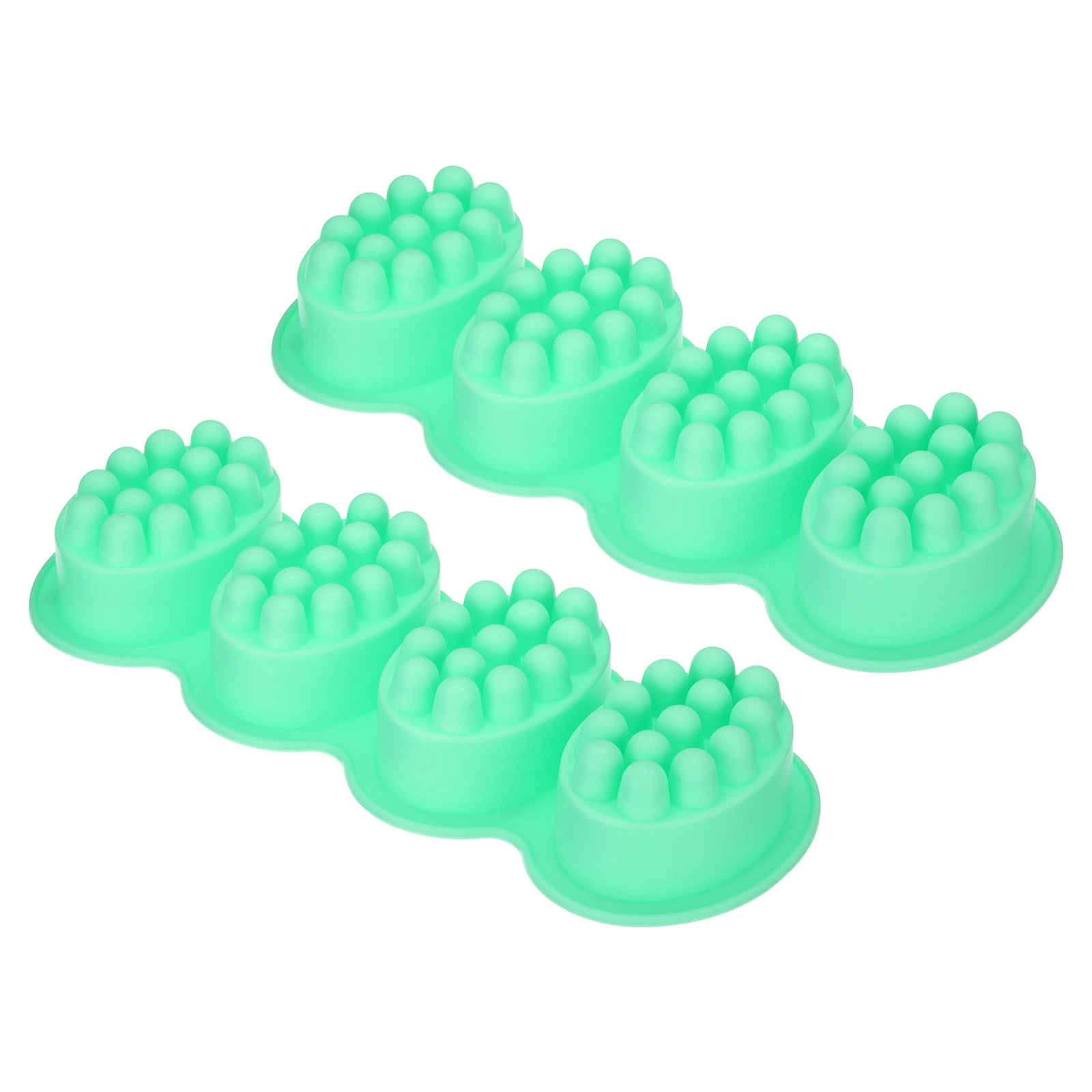Uxcell 4 Compartments Silicone Massage Soap Mold, 2 Pack Bar Soap Mold ...