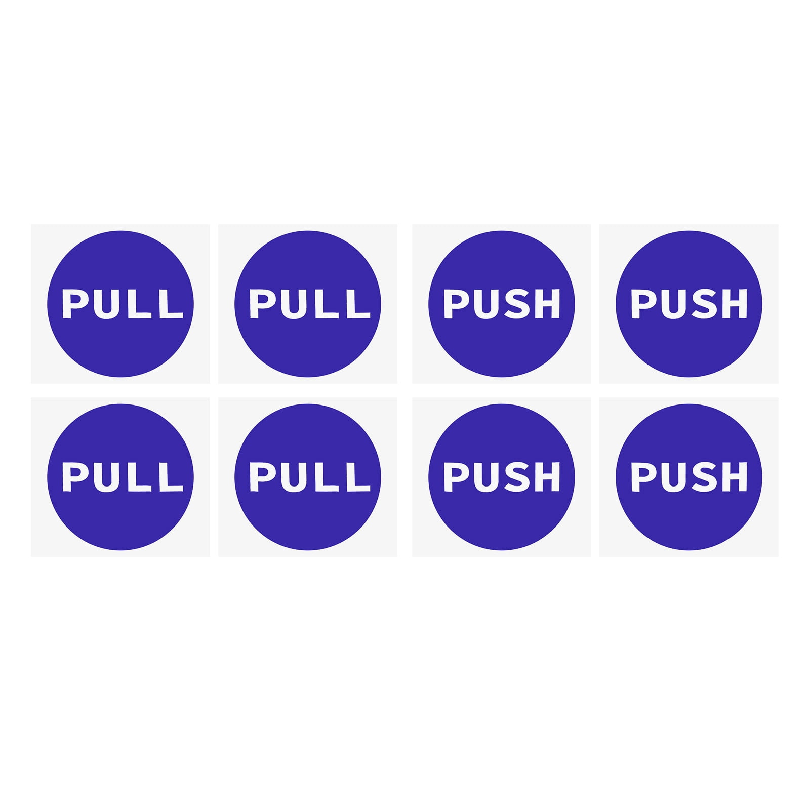 Uxcell 4" Dia Adhesive Round Push Pull Door Sign Blue 4 Set - Walmart.com
