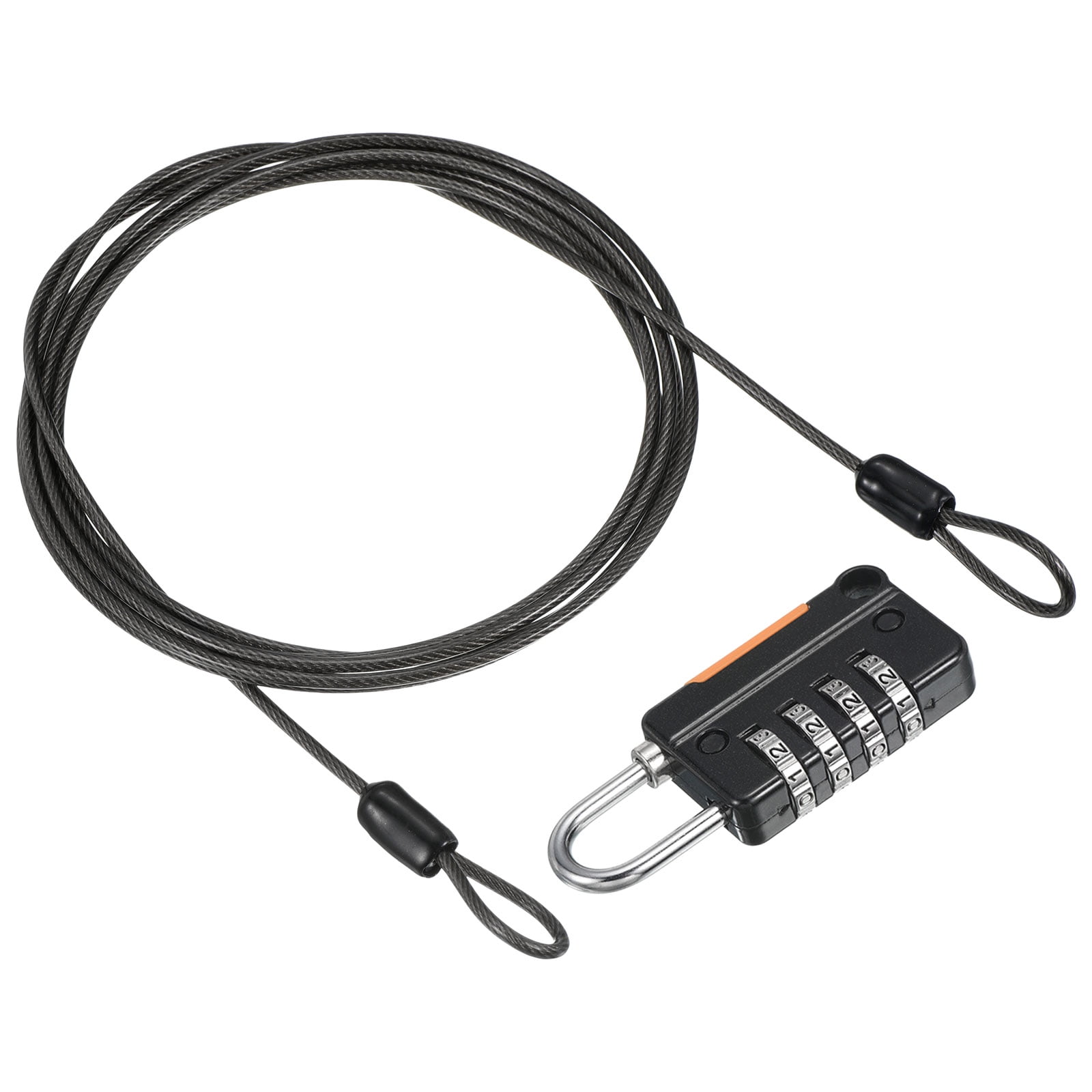 Uxcell 4 Digit Combination Lock Security Cable 1 Set Outdoor Padlock ...