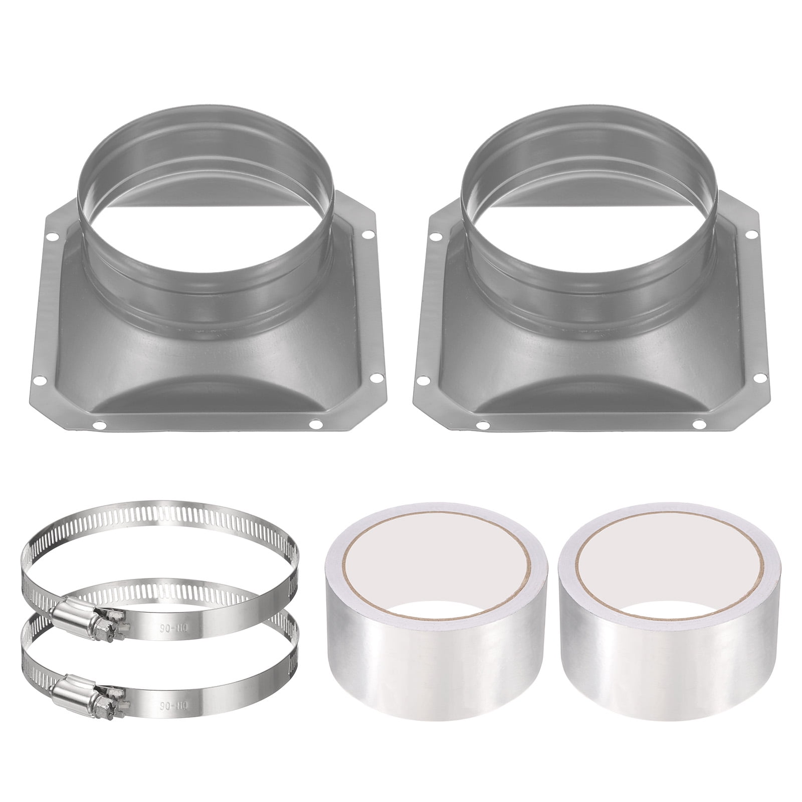 Uxcell 4" Duct Connector Flange, 2Pack Square Pipe Connector to Round ...