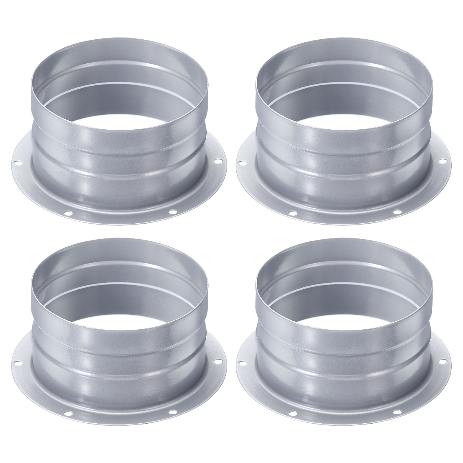 Uxcell 4" Duct Connector Flange Straight Pipe Exhaust Flange Metal Duct ...
