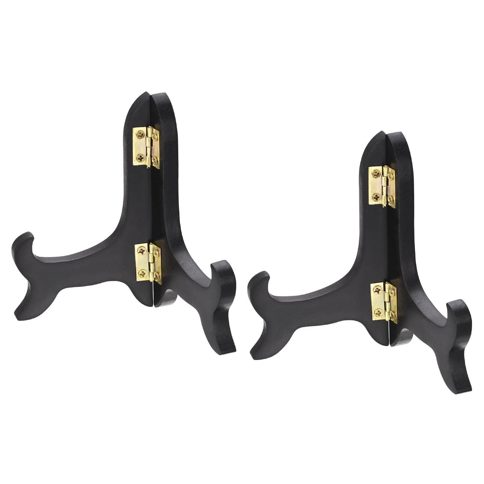 Uxcell 4" Easel Plate Holder, Wooden Folding Display Stand Black for ...