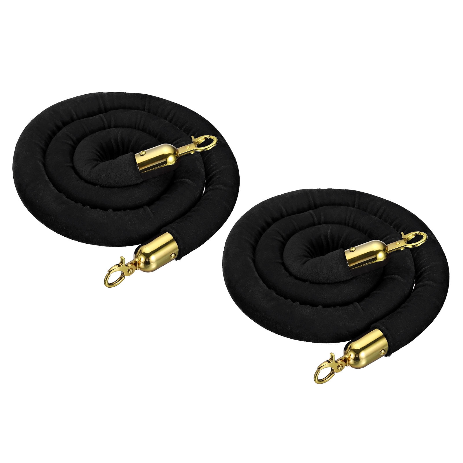 Uxcell 4 Feet Black Velvet Stanchion Rope Crowd Control Barrier Rope ...